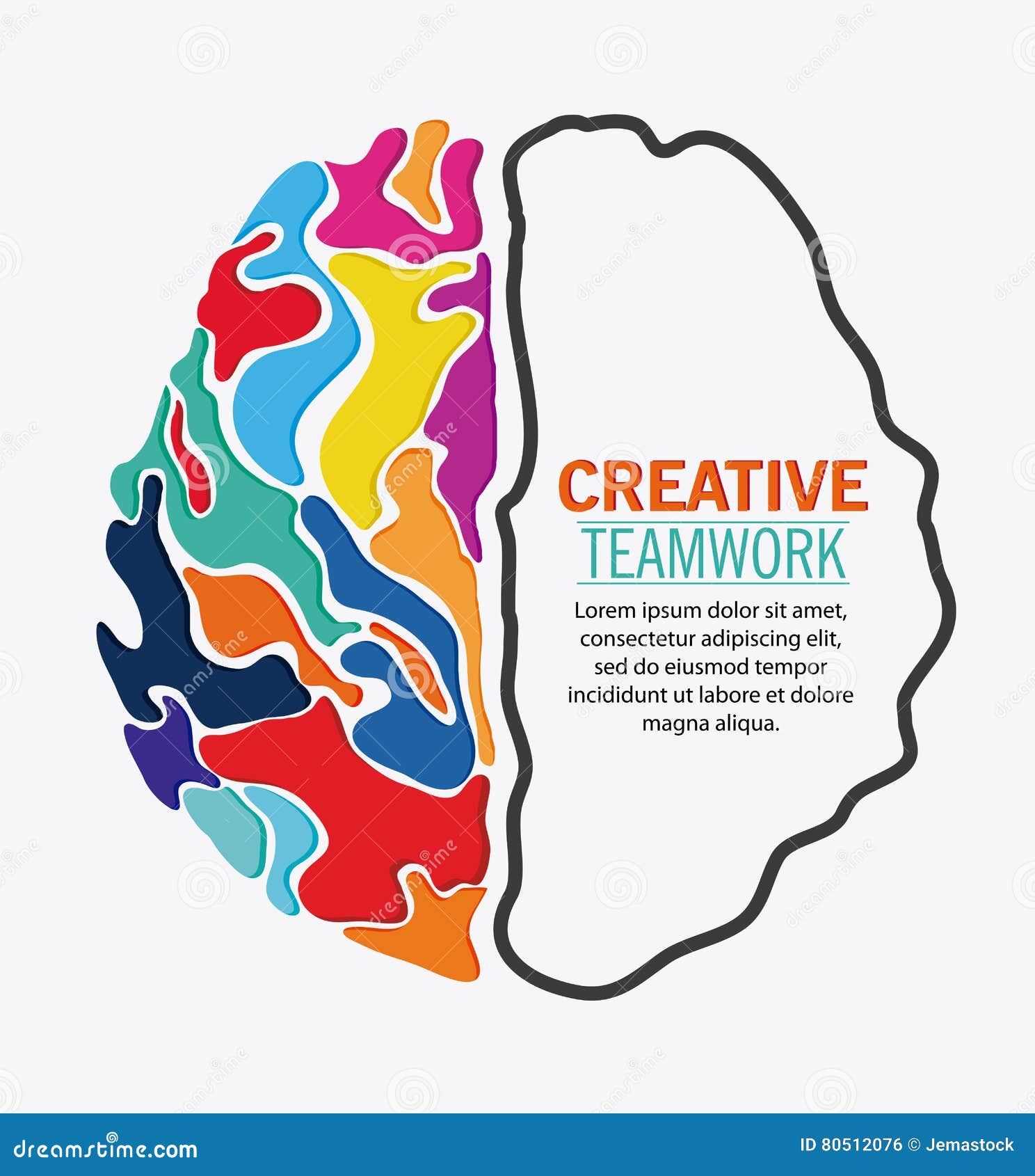 Brain of Creative Teamwork Concept Stock Vector - Illustration of ...