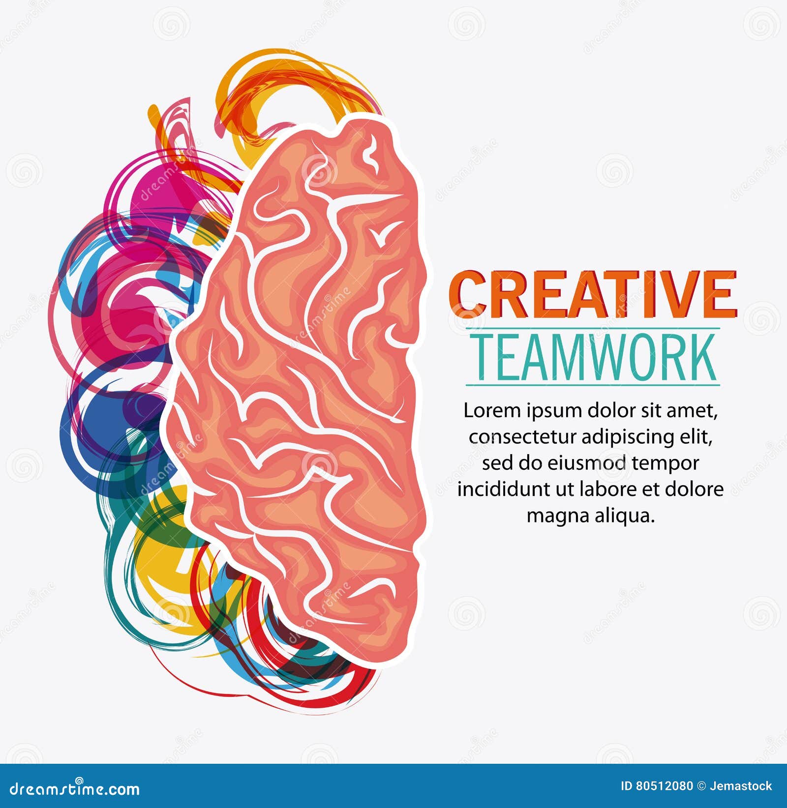 Brain of Creative Teamwork Concept Stock Vector - Illustration of ...