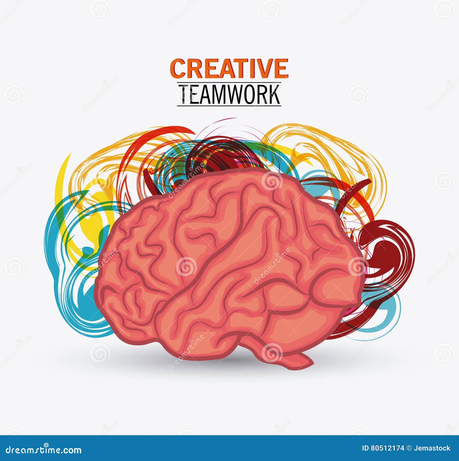 Brain of Creative Teamwork Concept Stock Vector - Illustration of ...