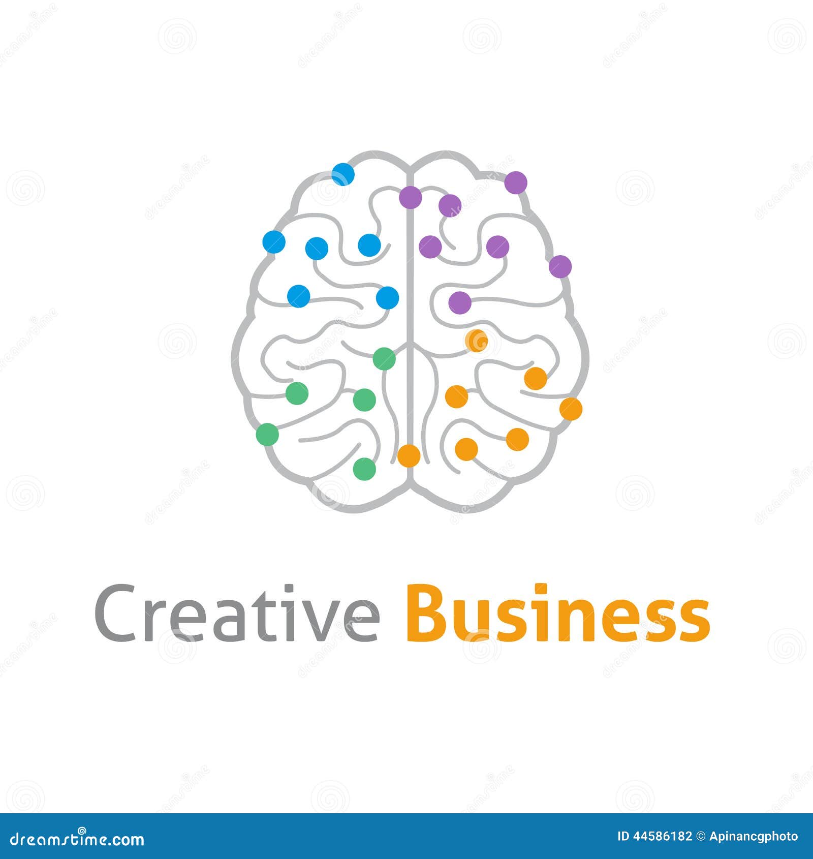 Brain Creative Vector Logo Design Template Stock Vector - Illustration ...