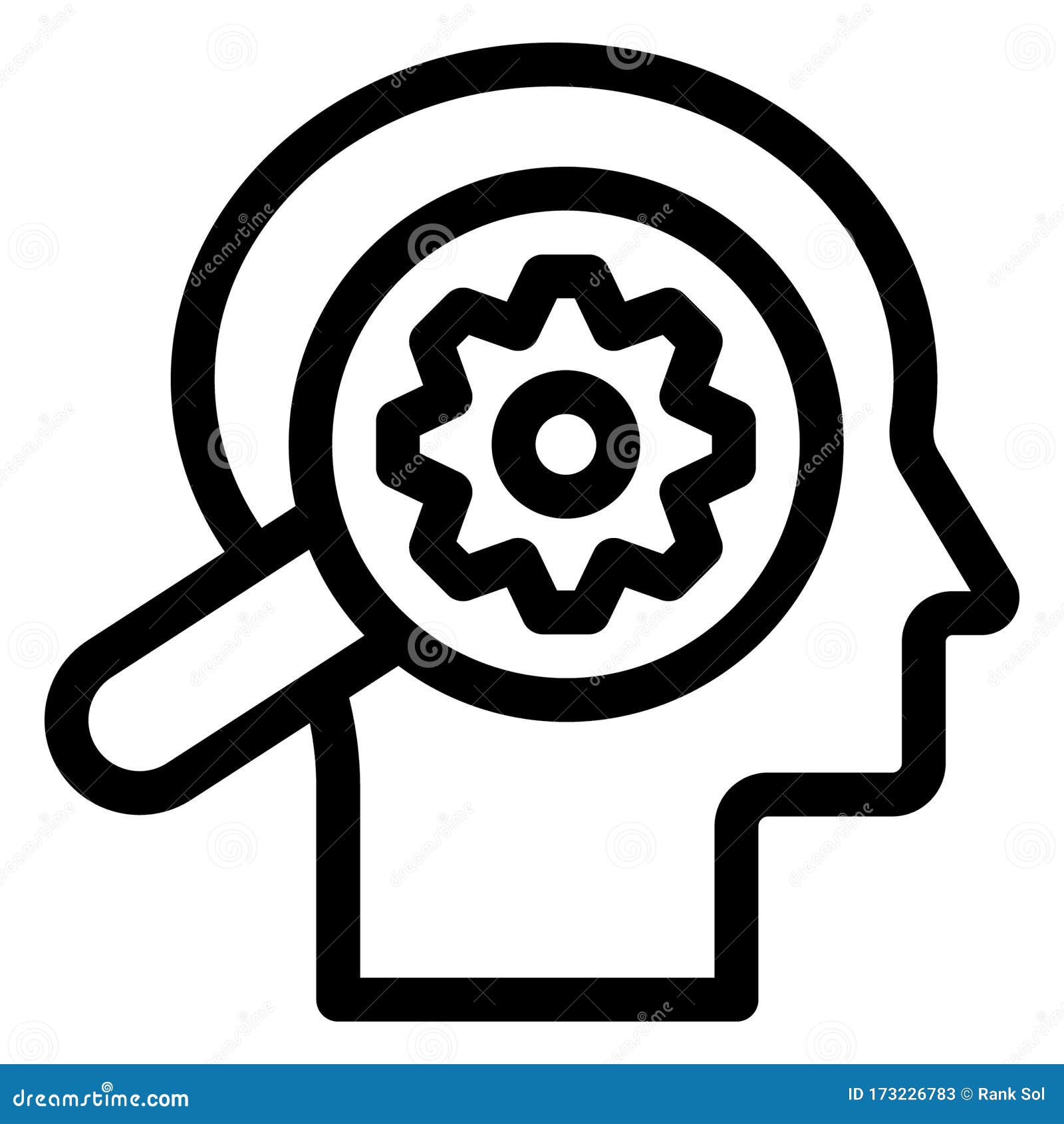 Brain Creativity, Cognitive Line Vector Icon Which Can Easily Modify or ...