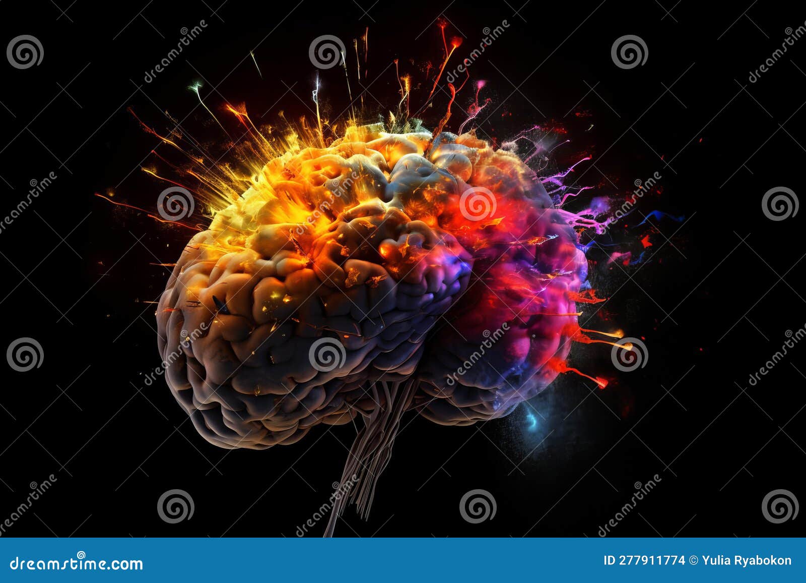 Brain Creativity Explosion Splash. Generate Ai Stock Illustration ...