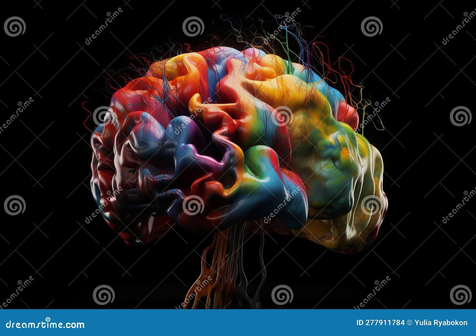Brain Creativity Explosion Splash Knowledge. Generate Ai Stock ...