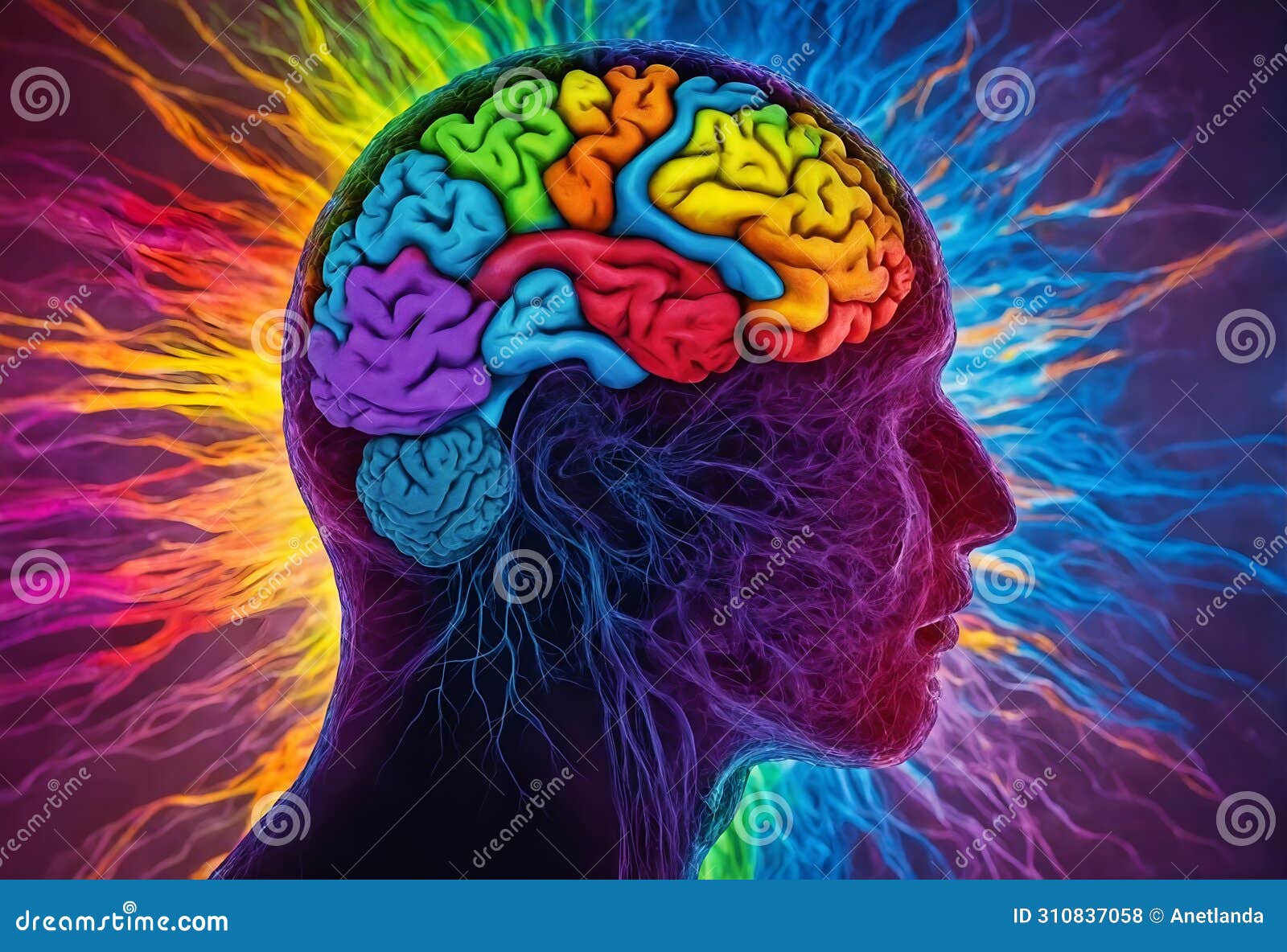 Brain Creativity Psychology Mind Stock Illustration - Illustration of ...