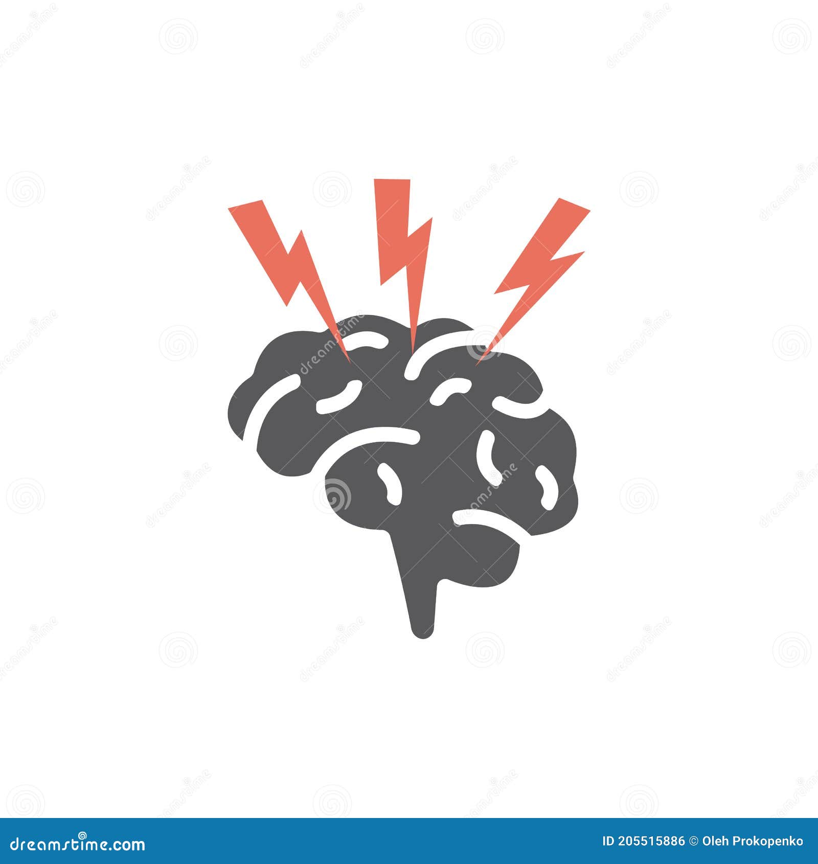 Brain Damage Icon. Vector Sign for Web Graphics. Stock Vector ...