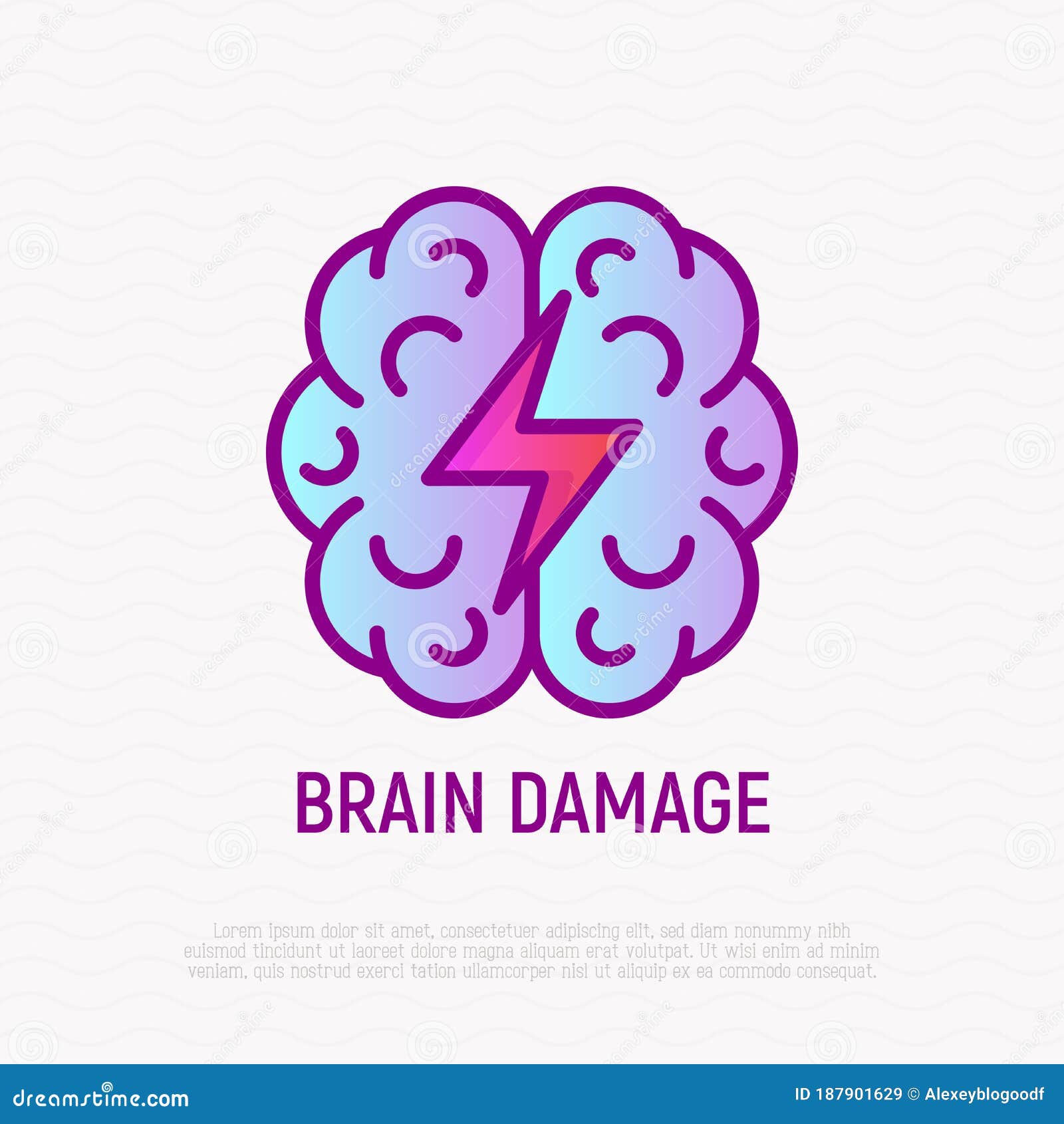 Brain Damage Thin Line Icon. Modern Vector Illustration of Heart Attack ...