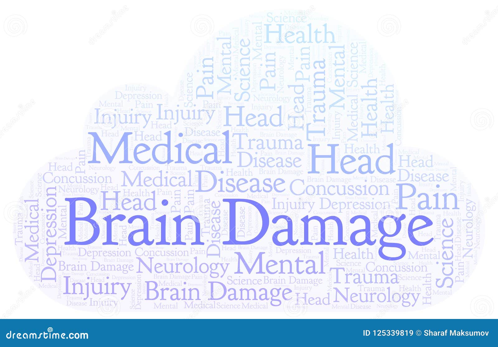 Brain Damage word cloud. stock illustration. Illustration of science ...