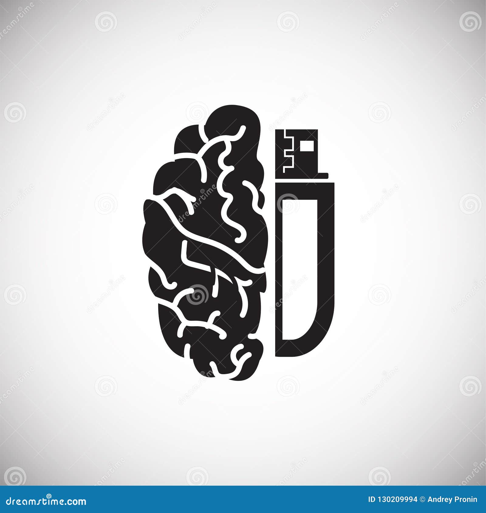 Brain Data Storage on White Background Stock Vector - Illustration of ...