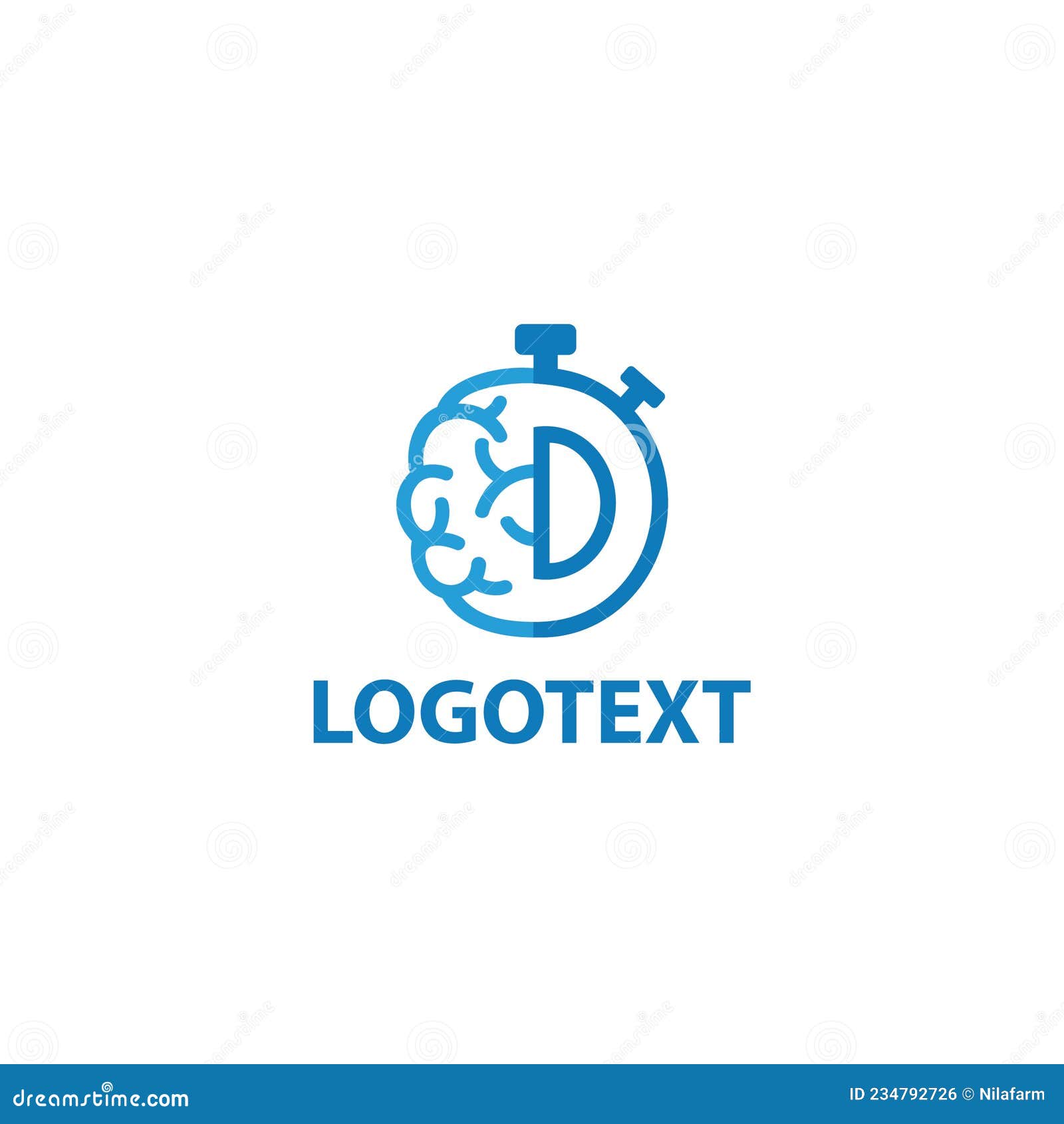 Brain with Timer Clock Logo Design [vector] Stock Vector - Illustration ...