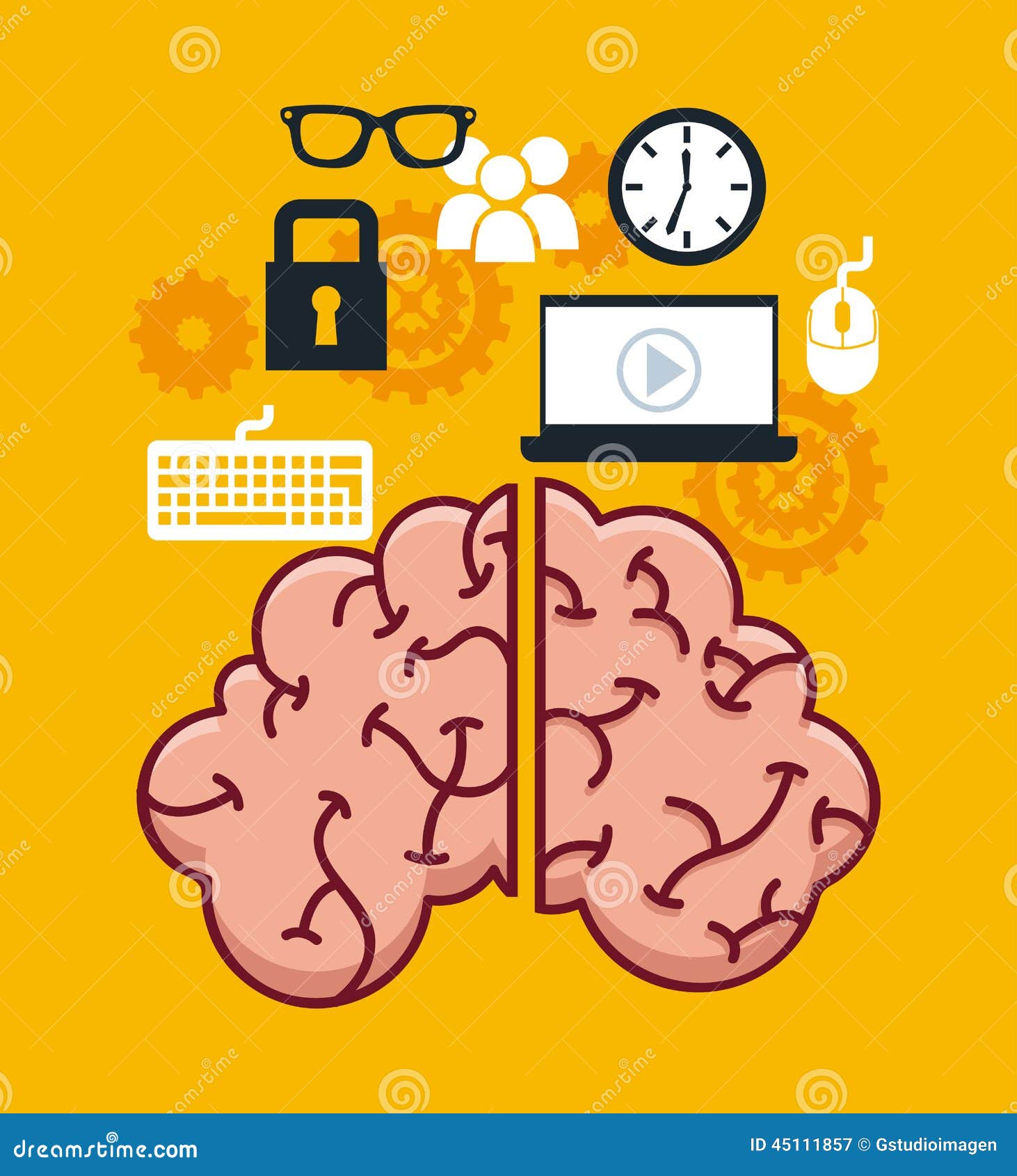 Brain design stock vector. Illustration of science, concept - 45111857