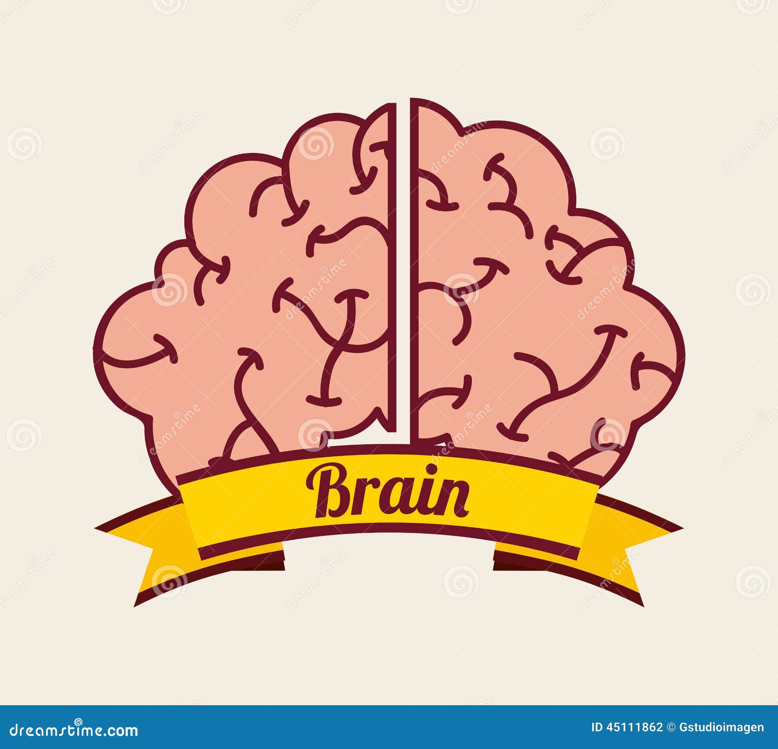 Brain design stock vector. Illustration of mind, hemisphere - 45111862