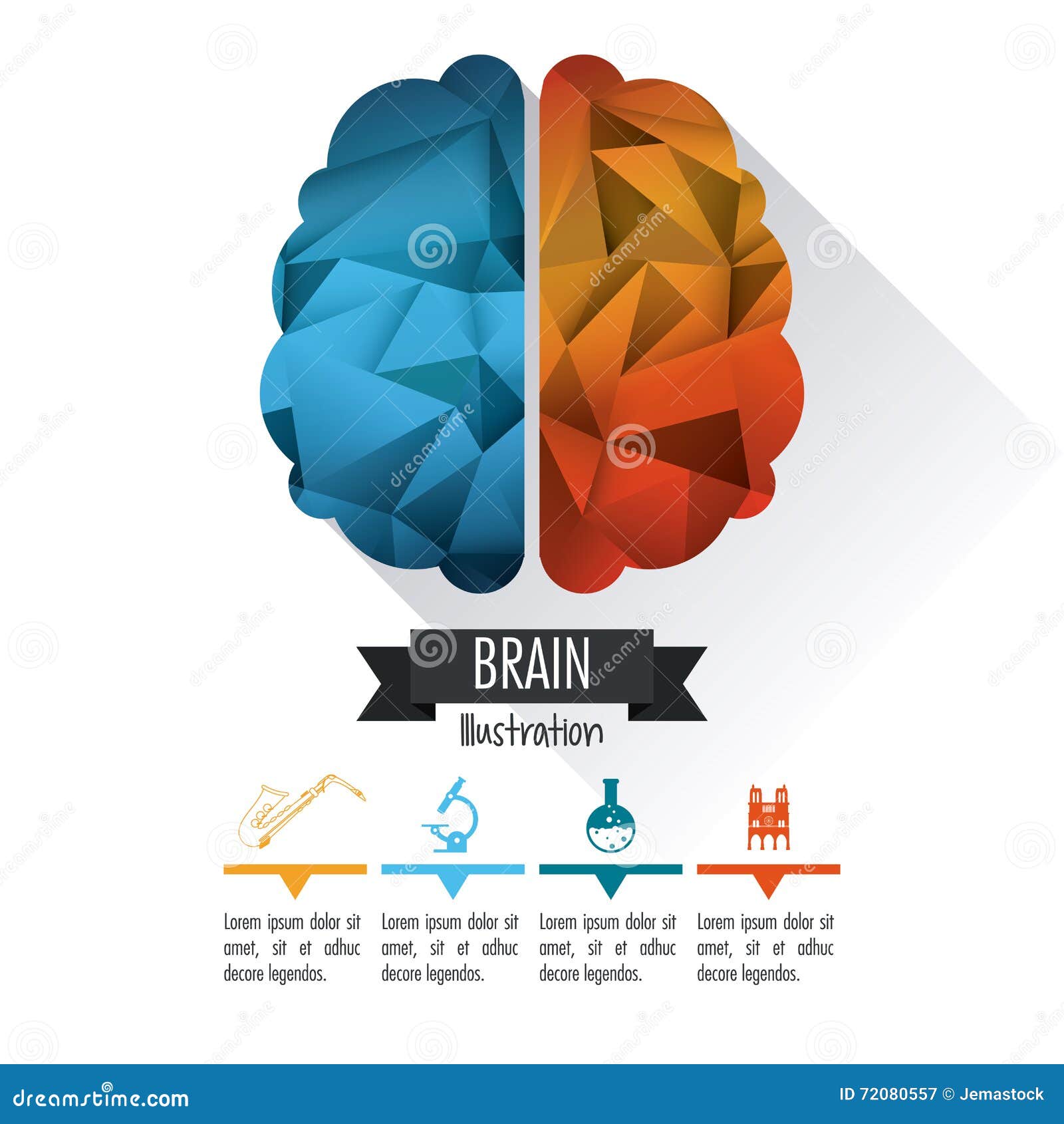 Brain Design. Mind Concept. White Background , Editable Vector Stock ...