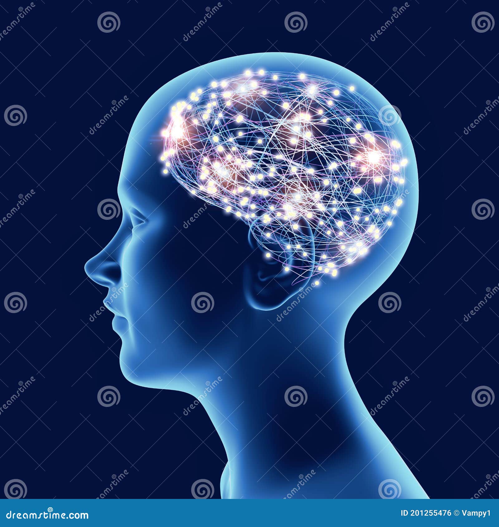 Neurons, Synapses, Human Brain Exploration And Capabilities Stock Photo ...