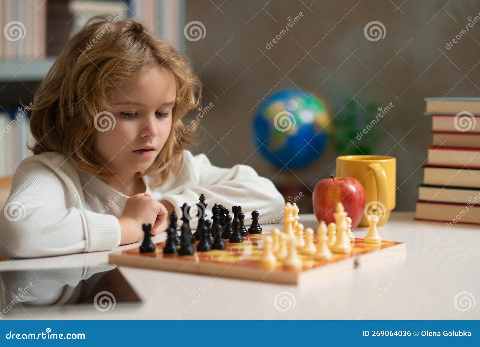 Brain Development and Logic. Early Development. Boy Thinking about ...