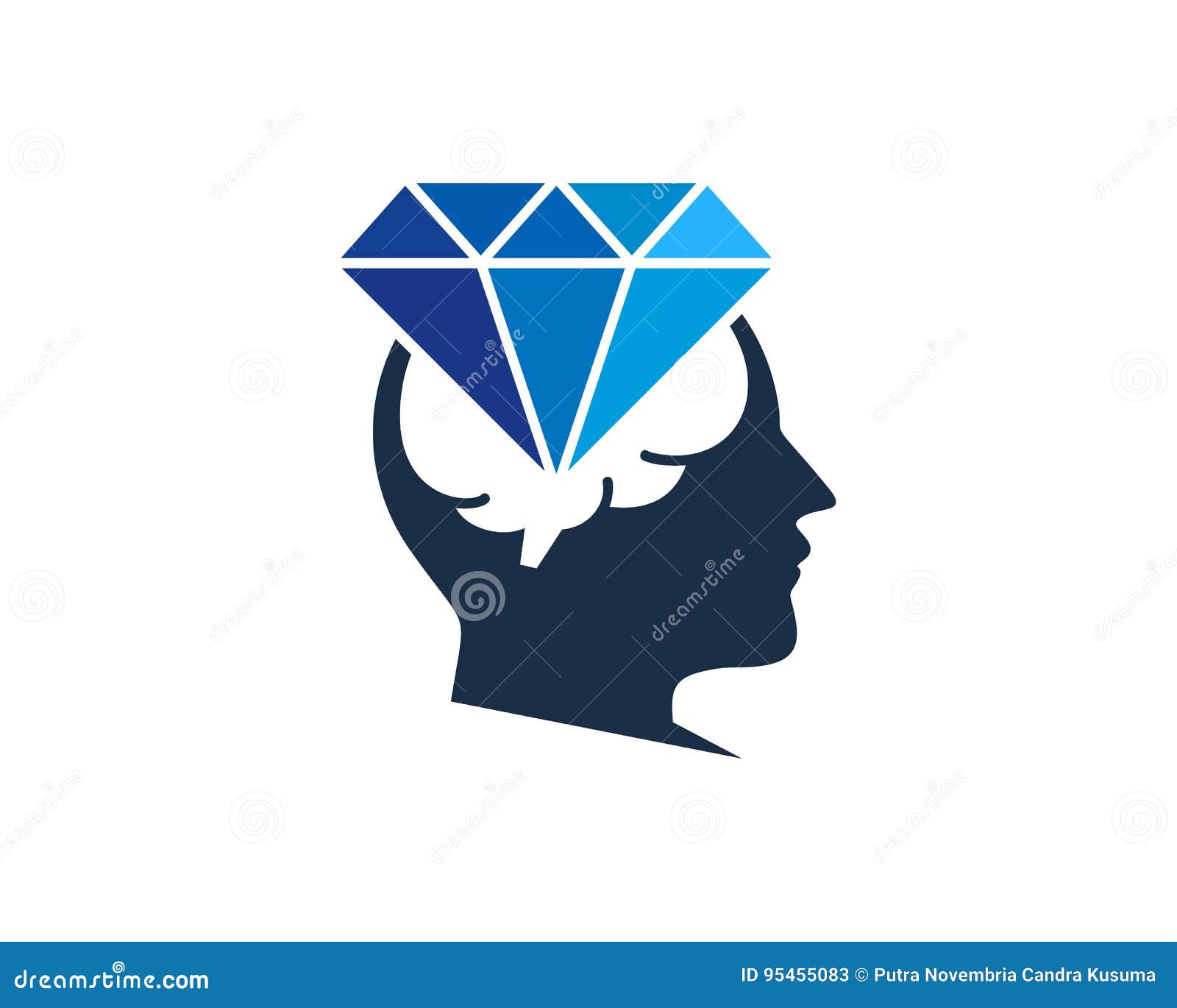 Brain Diamond Icon Logo Design Element Stock Vector - Illustration of ...