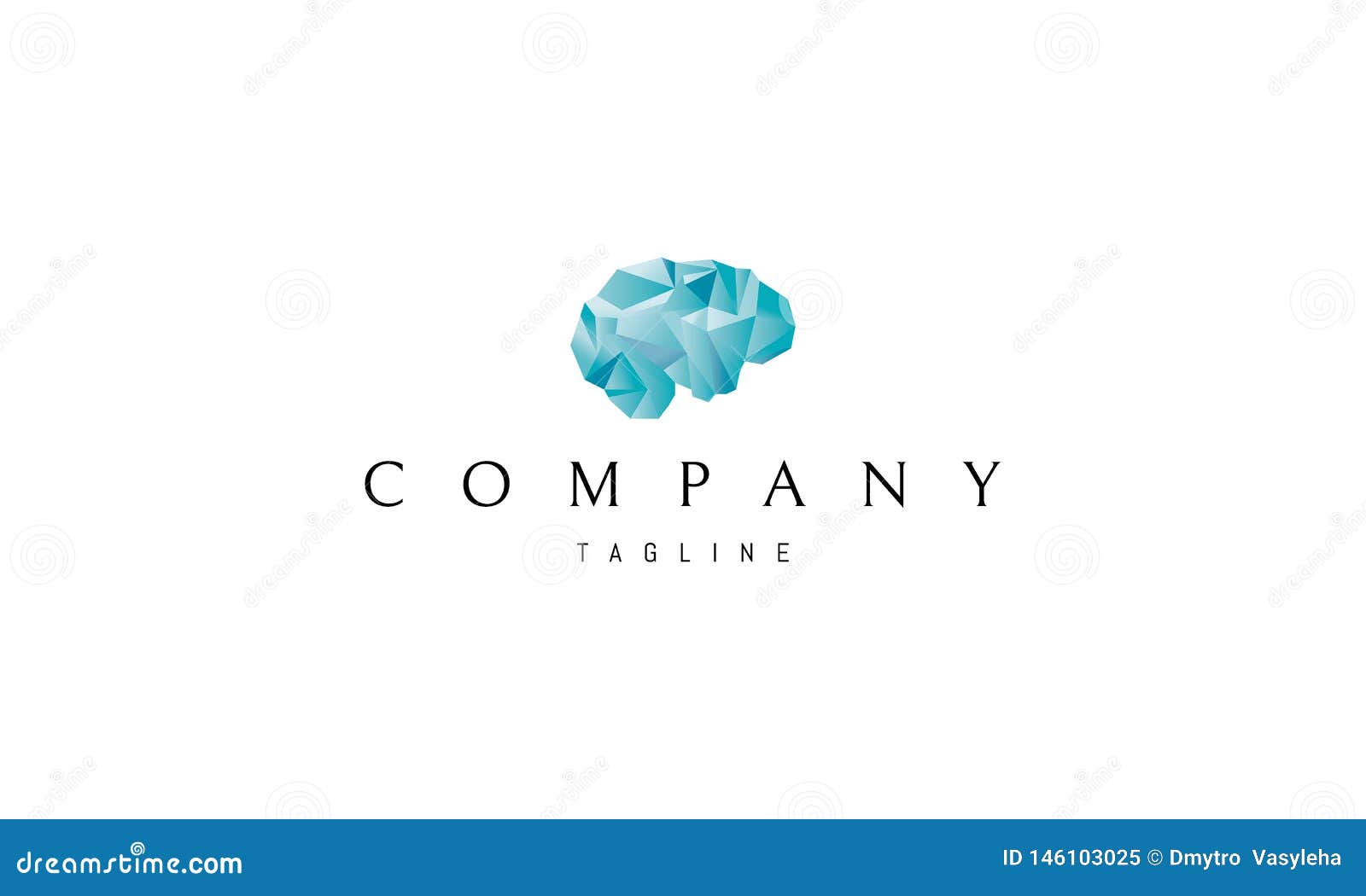 Brain Digital Blue Abstract Vector Logo Design Stock Vector ...