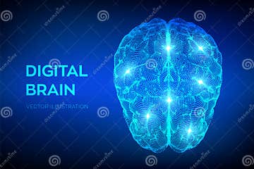 Brain. Digital Brain. 3D Science and Technology Concept. Neural Network ...