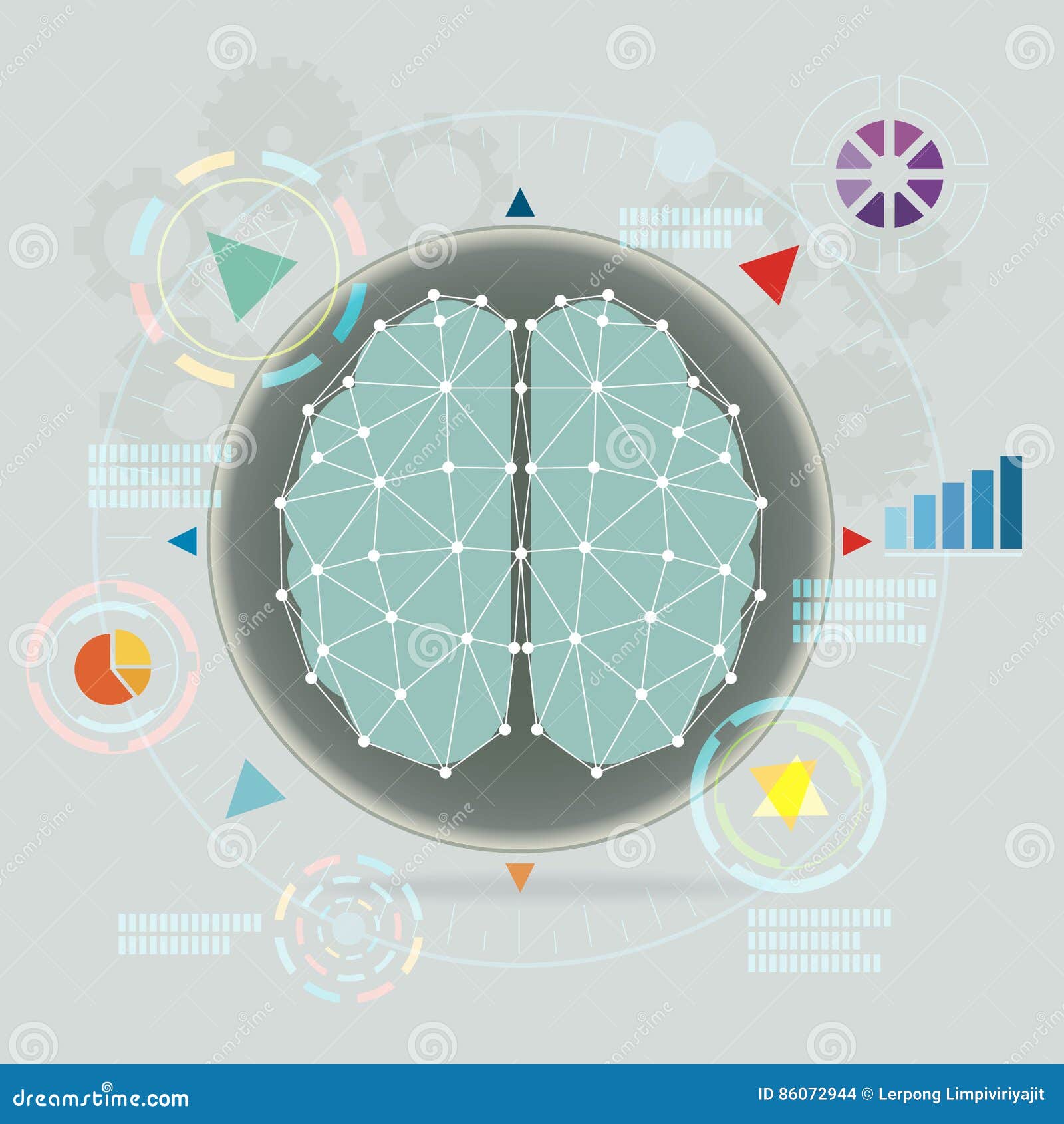 Brain Digital Technology Idea Stock Vector - Illustration of creative ...