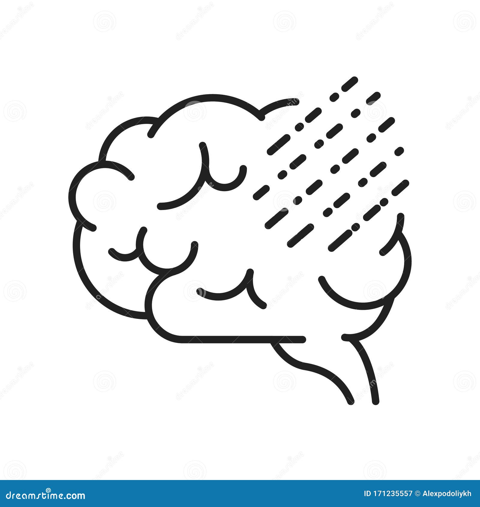 Brain Disease Alzheimer S Line Black Icon. Human Organ Concept. Memory ...