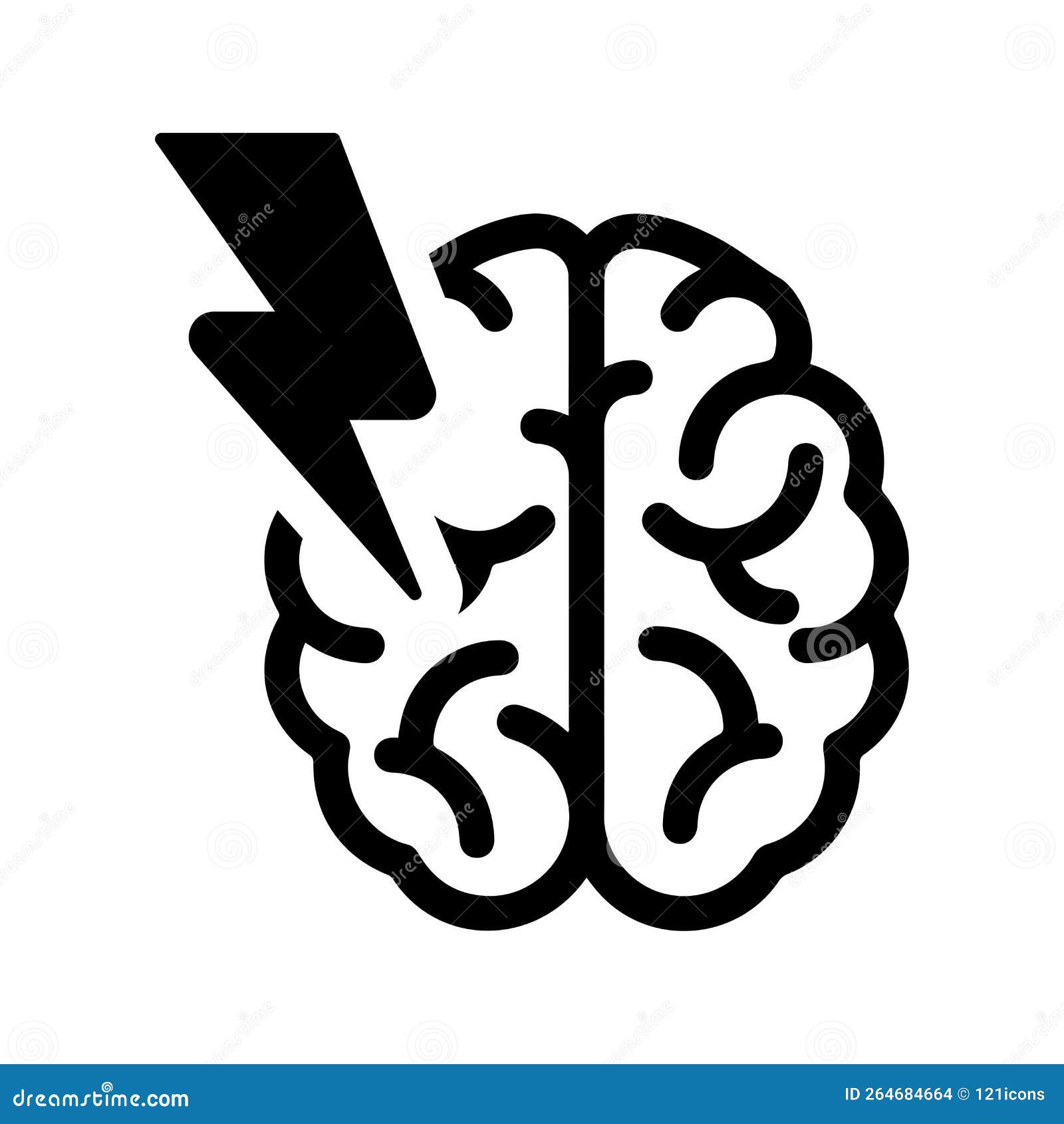 Brain, Disease, Epilepsia Icon. Black Vector Graphics Stock ...