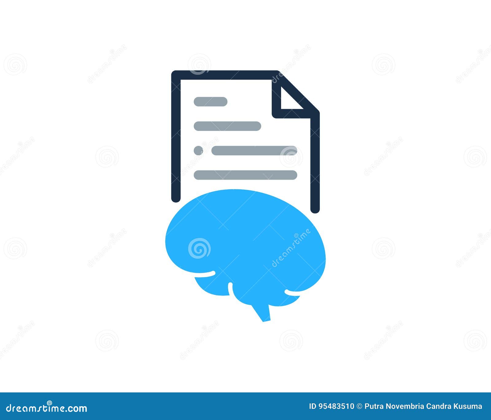 Brain Document Icon Logo Design Element Stock Vector - Illustration of ...