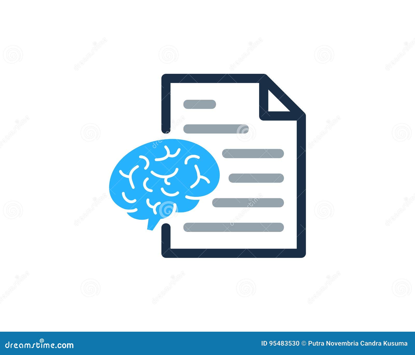Brain Document Icon Logo Design Element Stock Vector - Illustration of ...
