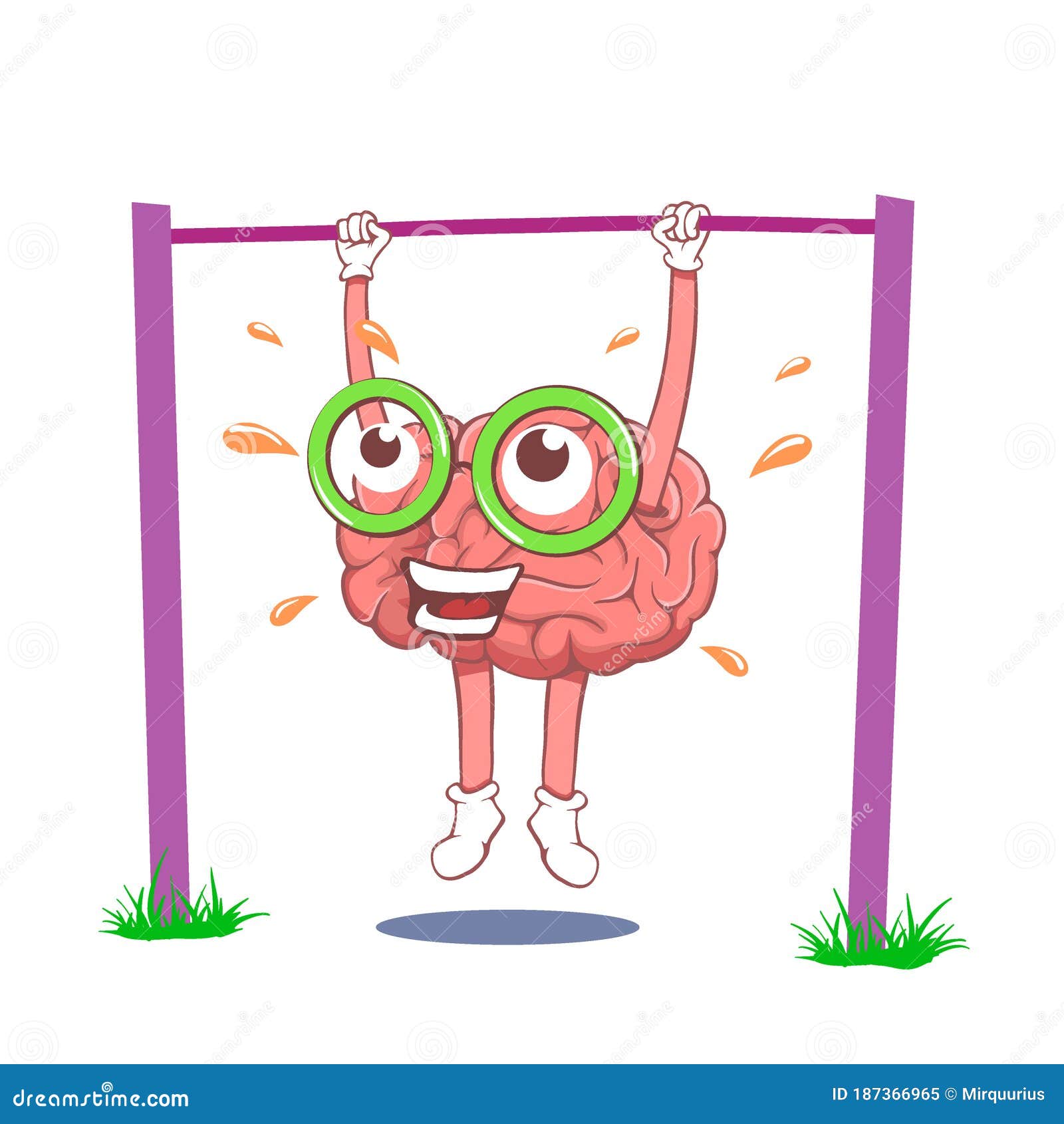 The brain does sports stock vector. Illustration of body - 187366965