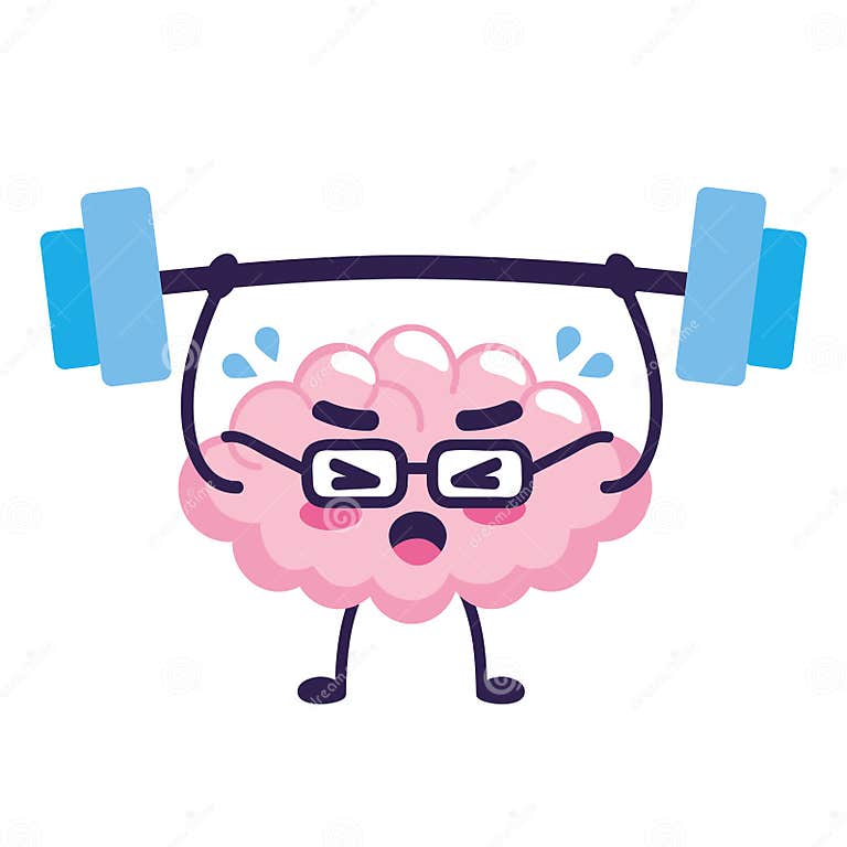 Brain Doing Exercise Cartoon Stock Vector - Illustration of wellness ...