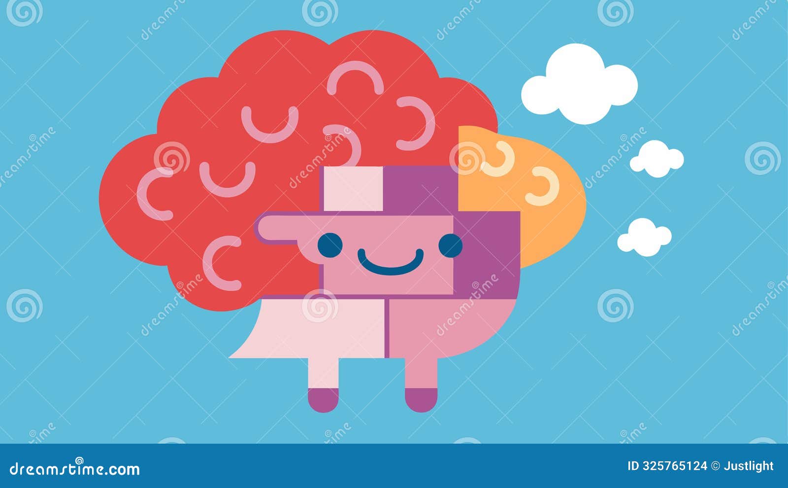A Brain Doing a Puzzle with Positive Affirmation Pieces Representing ...