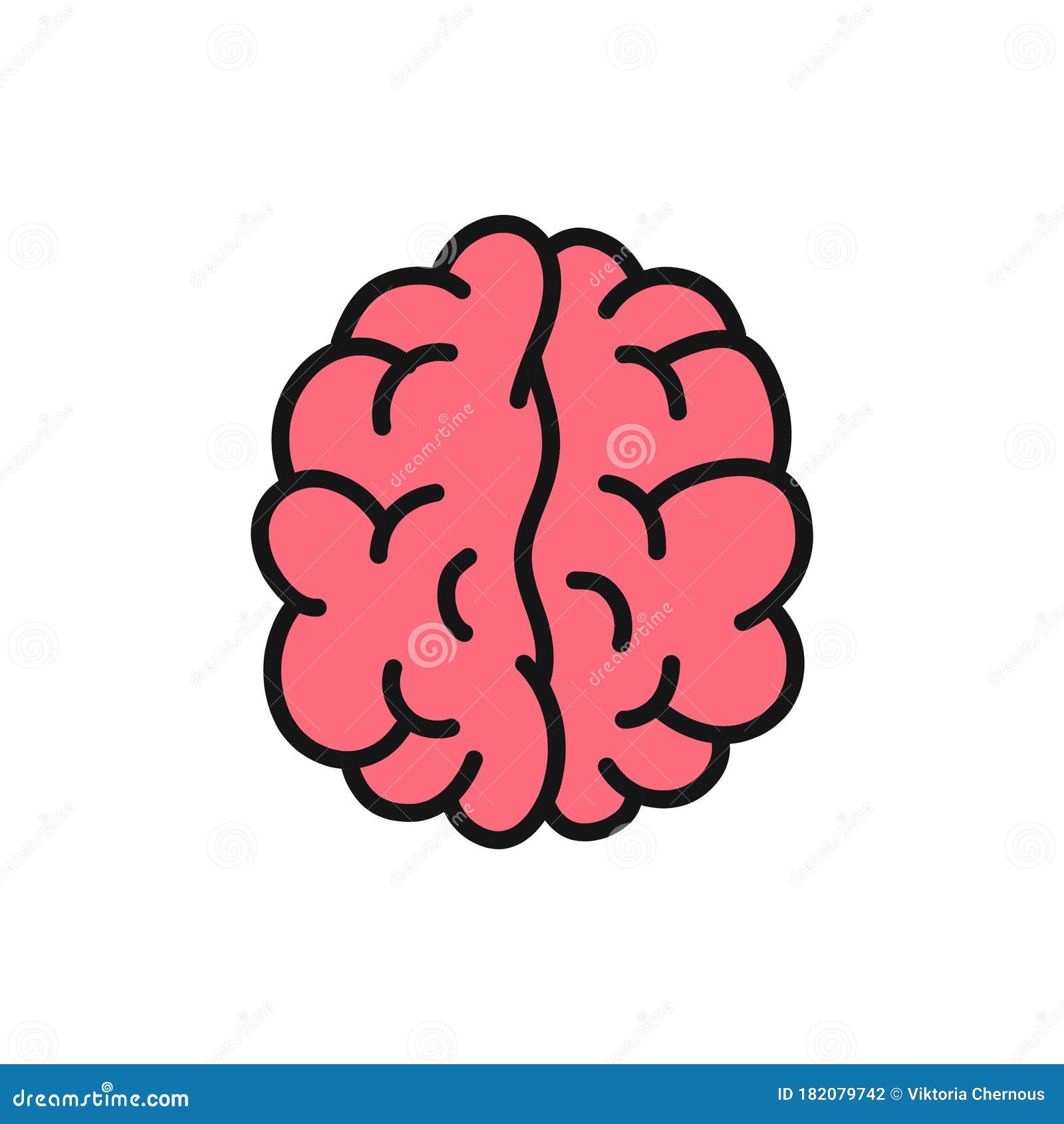 Brain Doodle Icon, Vector Illustration Stock Illustration ...