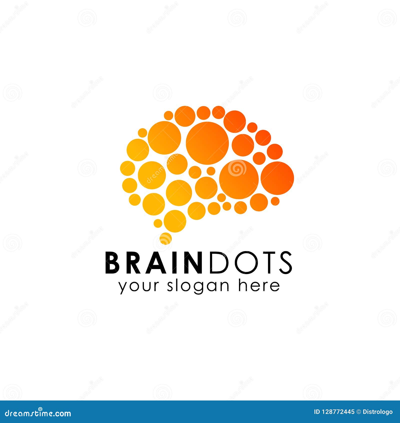 Brain Dots Logo Design Template. Brain Icon Design in Gradient Style ...