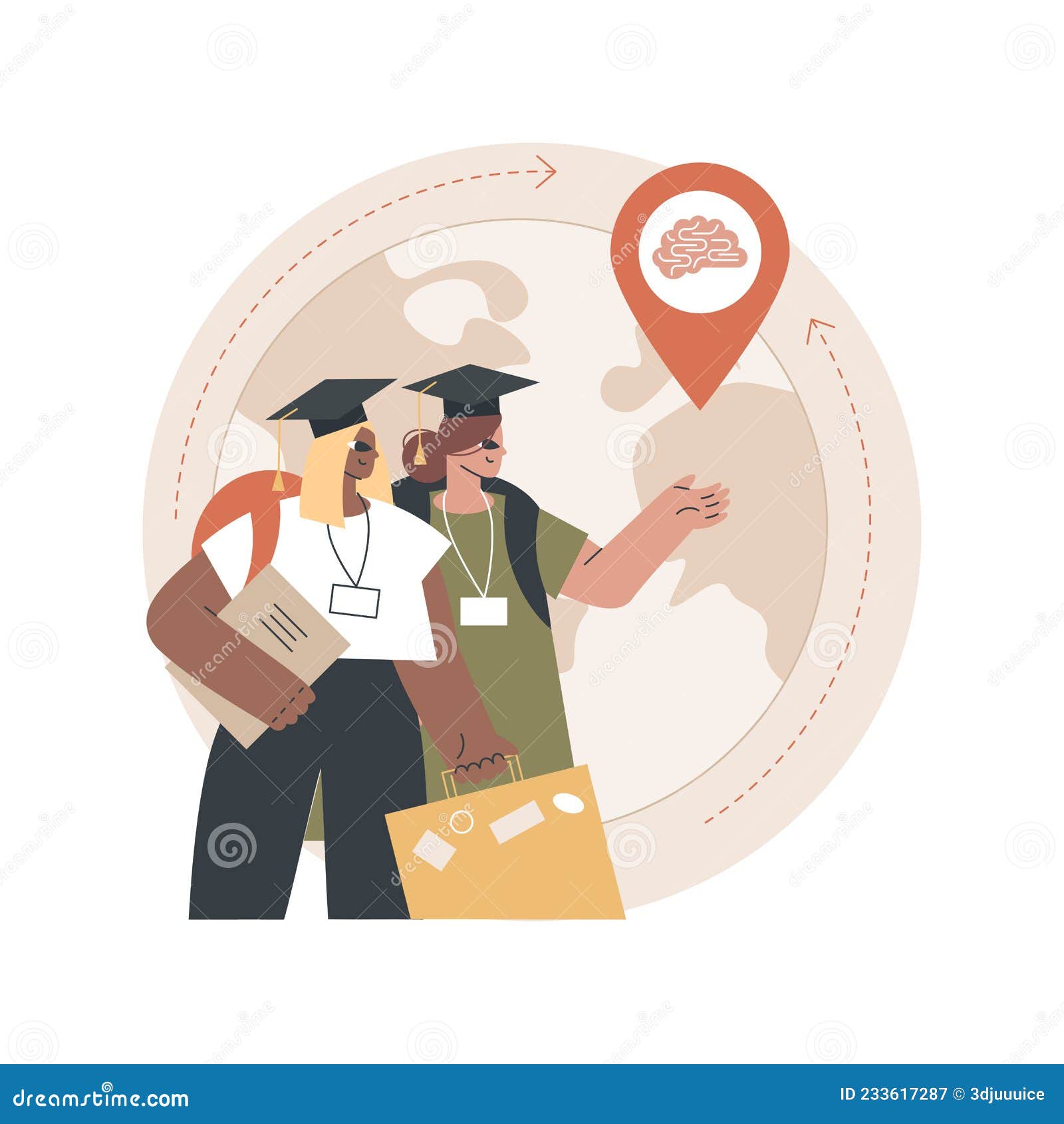 Brain Drain Abstract Concept Vector Illustration. Stock Vector ...