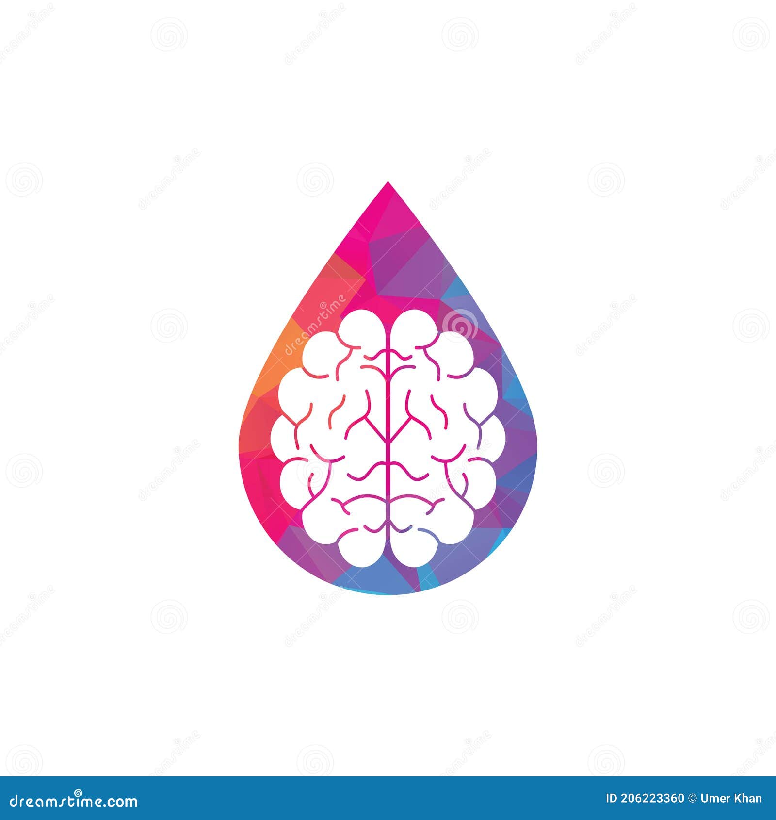 Brain Drop Concept Logo Design. Stock Vector - Illustration of medical ...