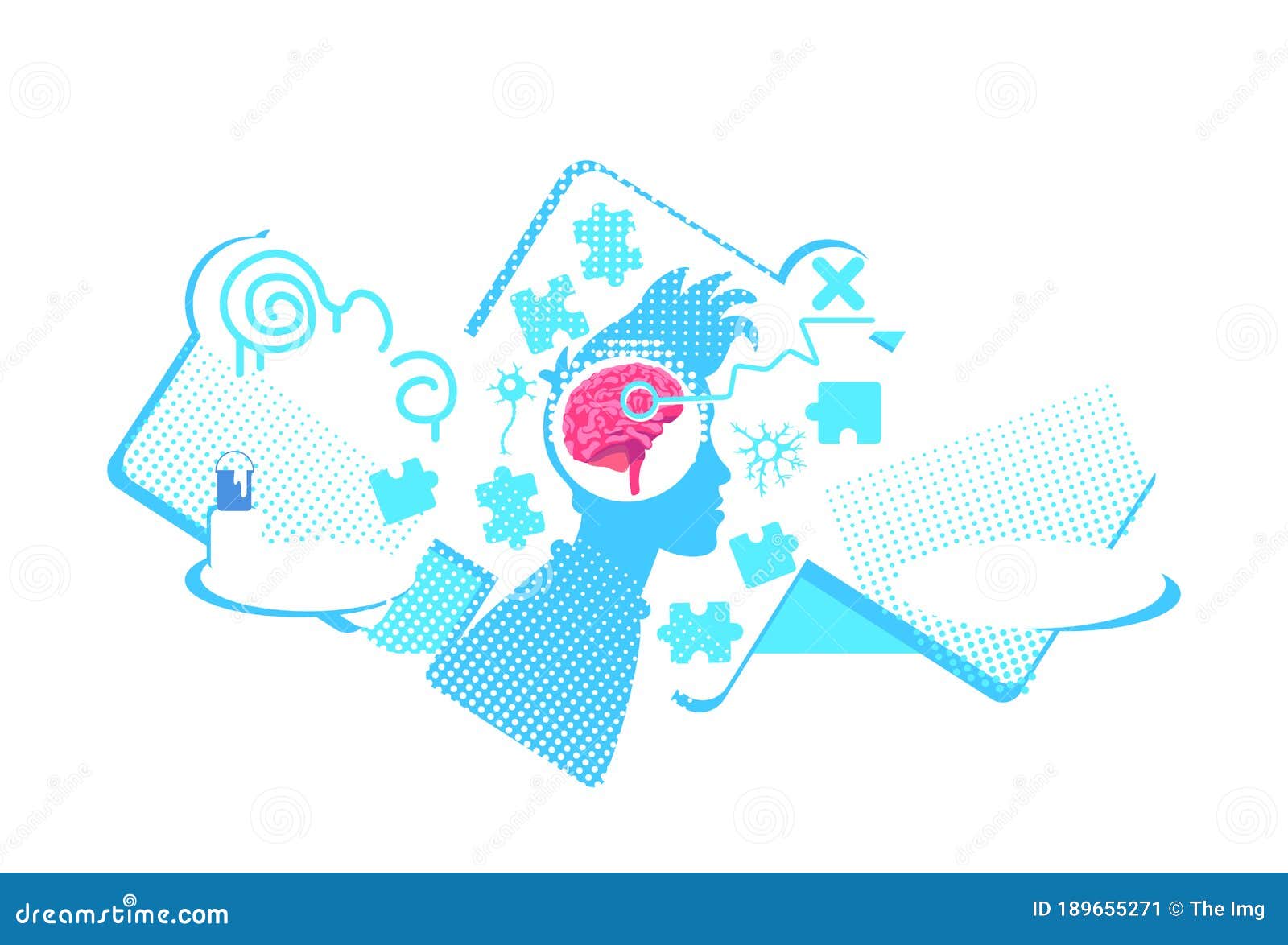 Brain Dysfunction Flat Concept Vector Illustration Stock Vector ...