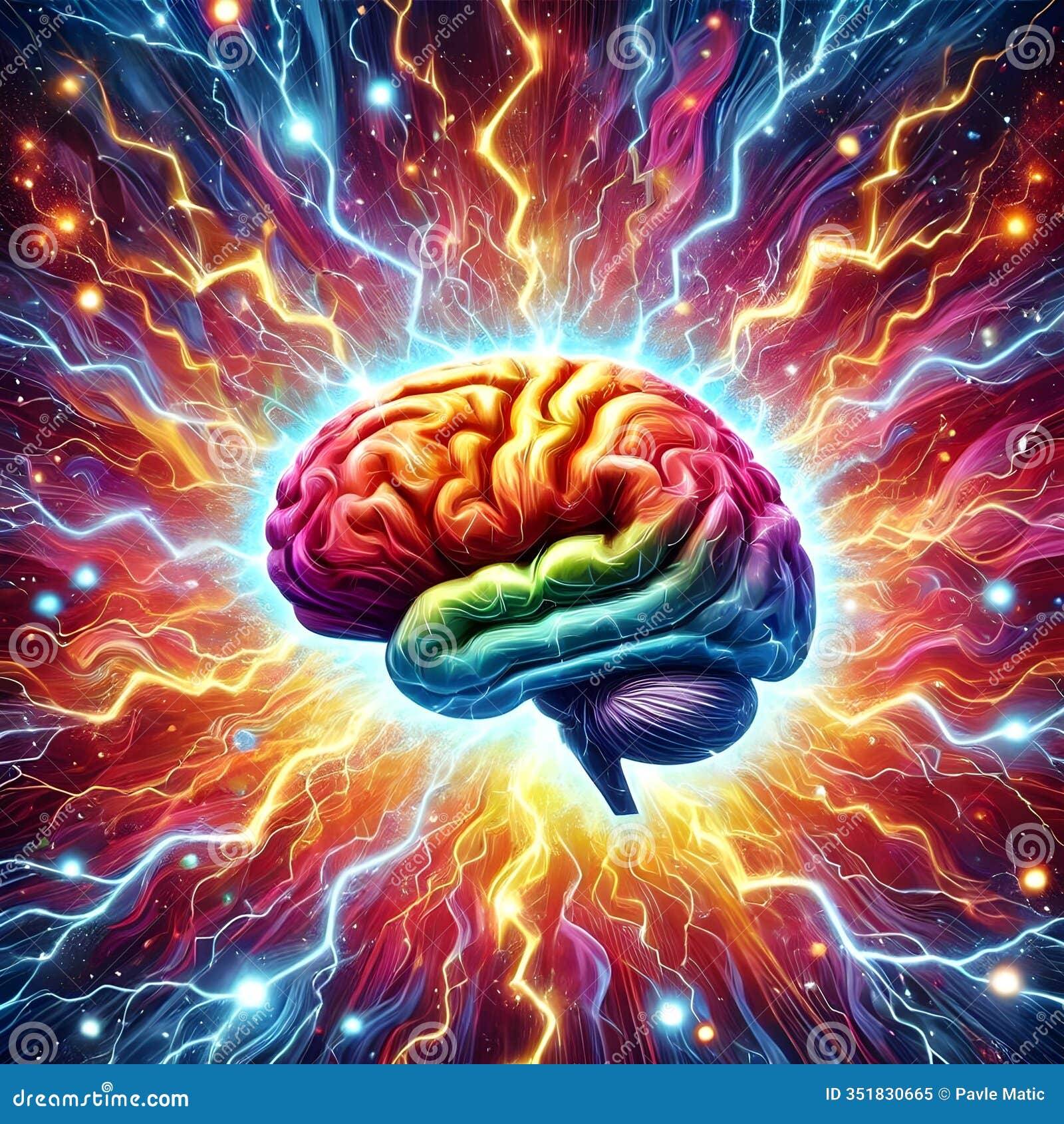 Brain and electricity stock illustration. Illustration of backdrop ...