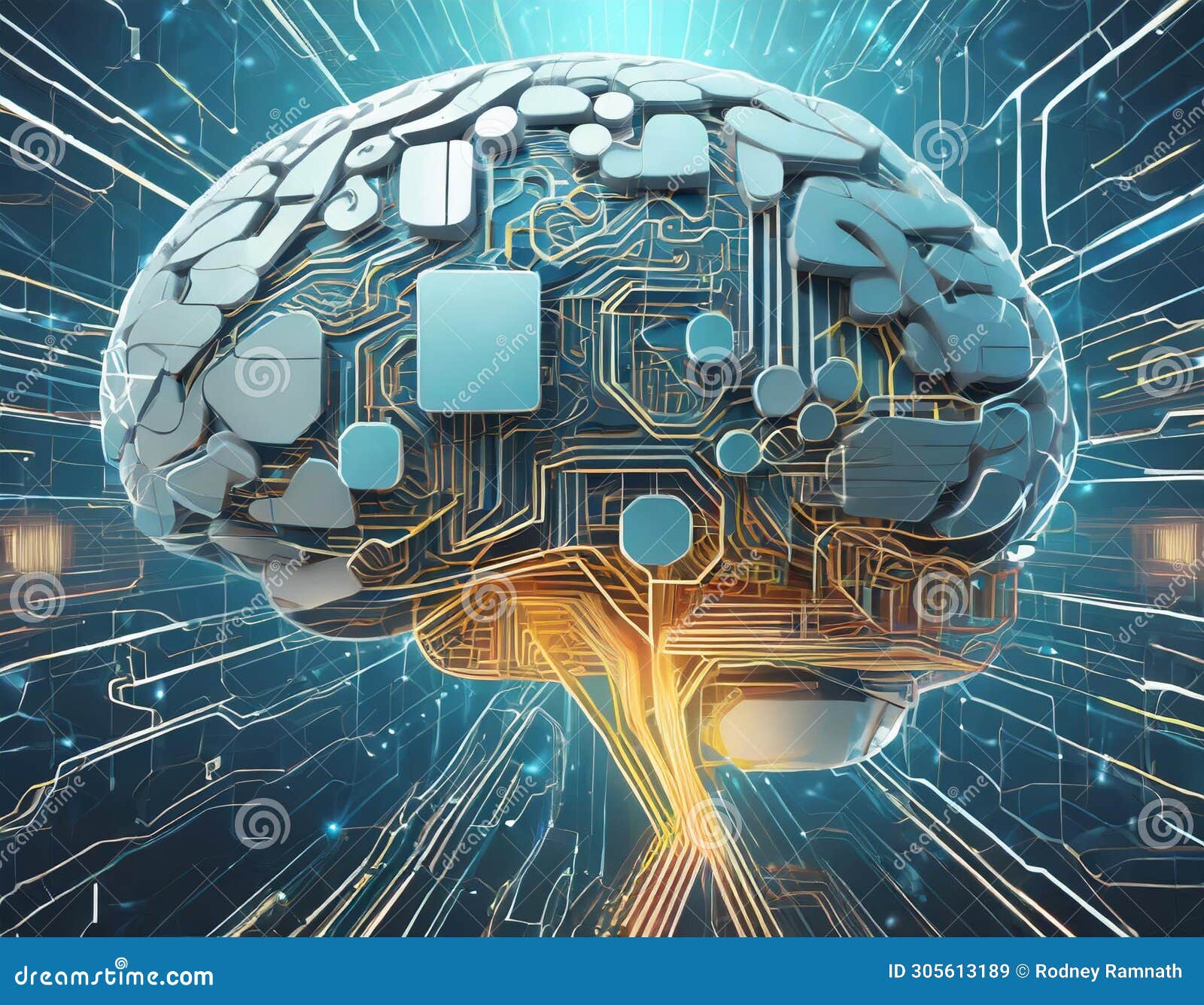 Brain - Electronic - AI stock image. Image of internet - 305613189