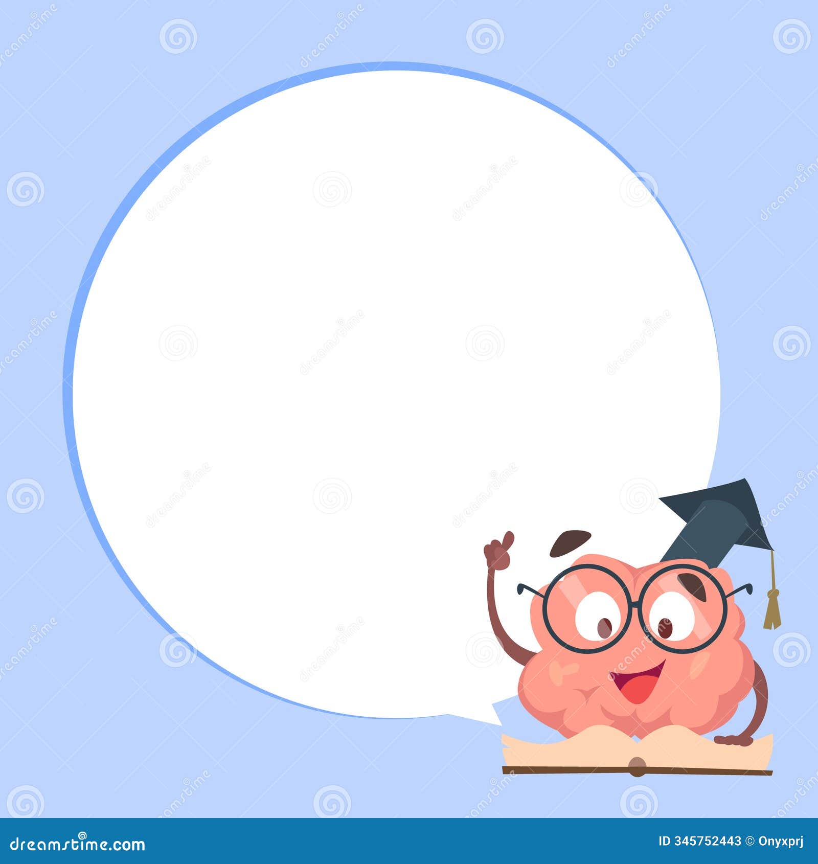 Brain. Empty Round Shape Banner with Place for Text Stock Illustration ...
