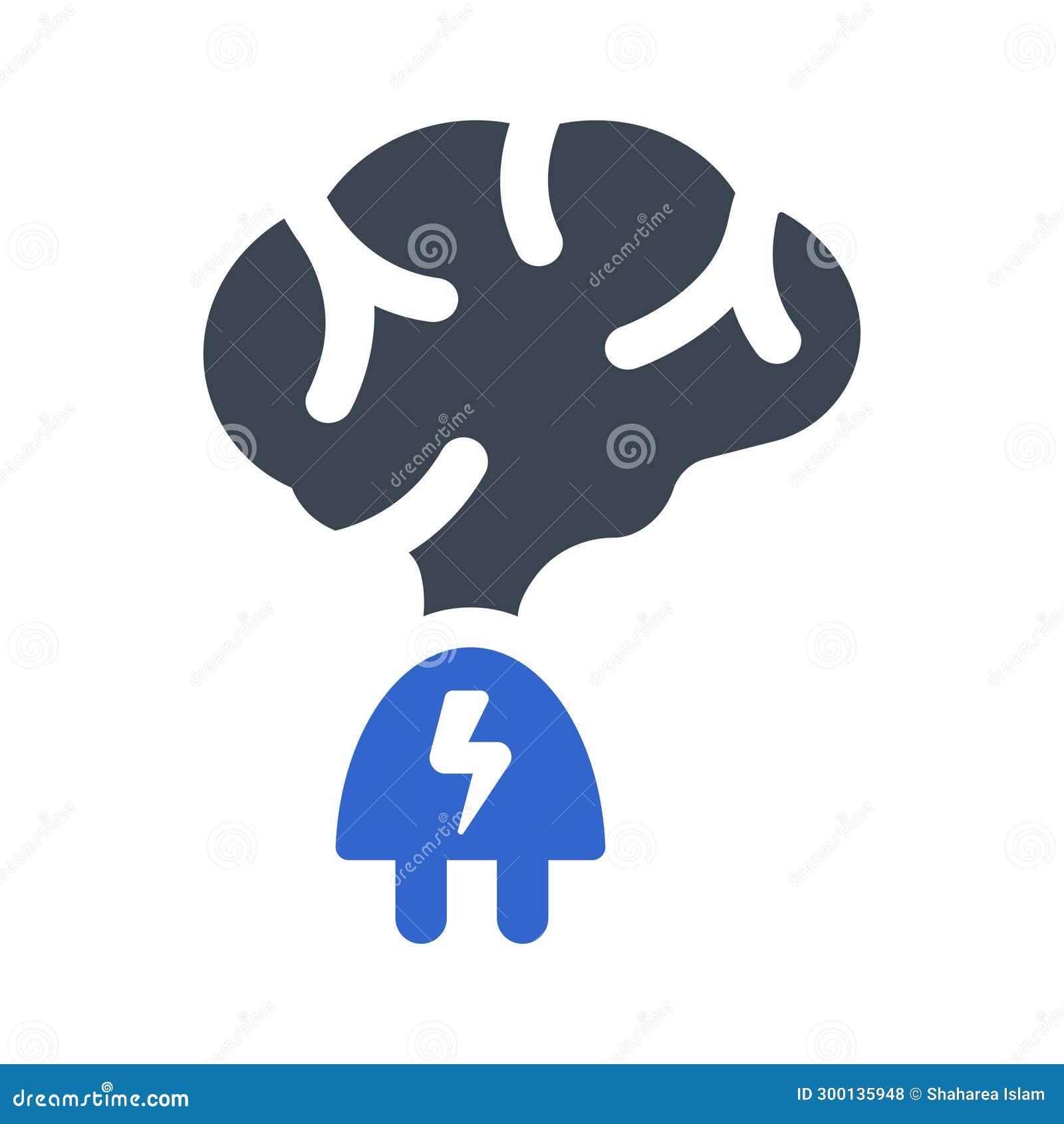 Brain Energy Icon stock vector. Illustration of icon - 300135948