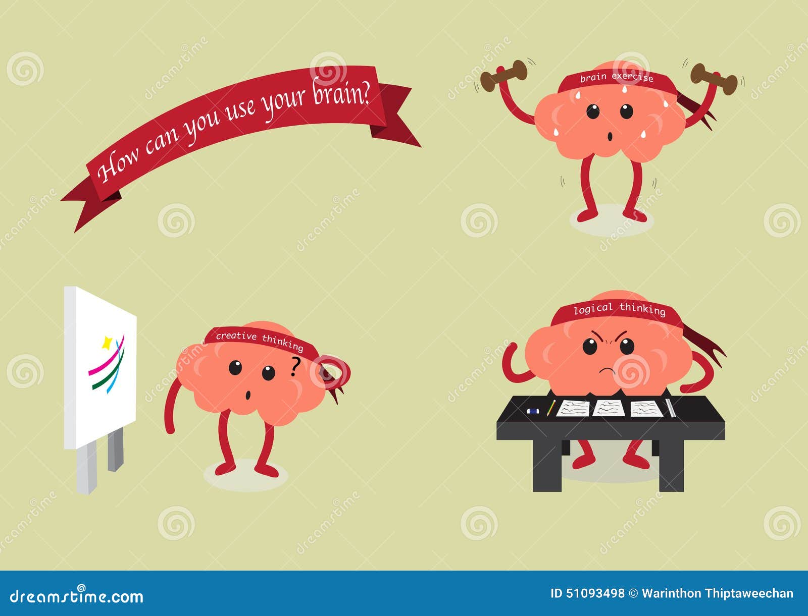 Brain exercise stock vector. Illustration of fitness - 51093498