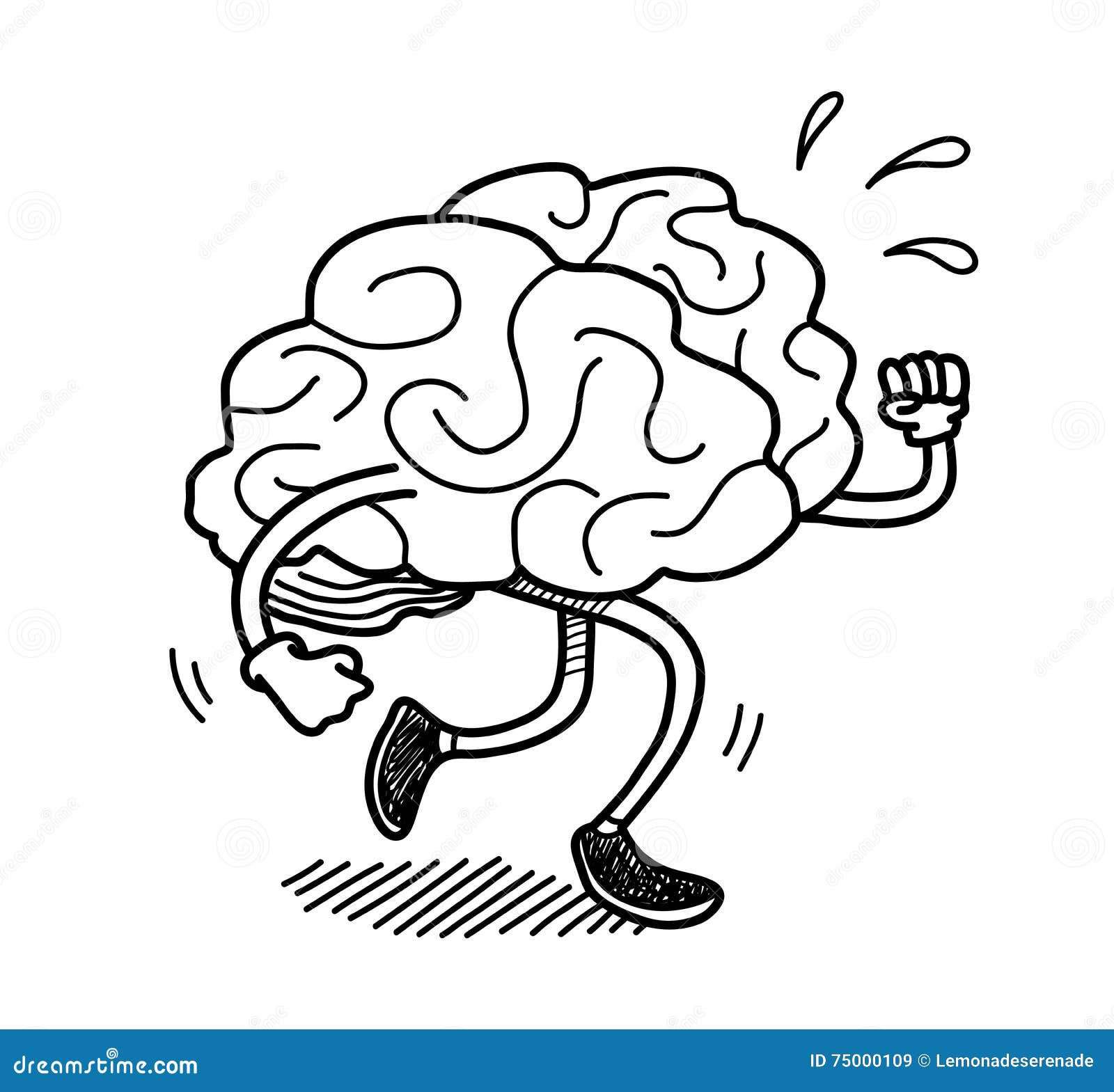Brain Exercise Doodle stock vector. Illustration of exercising - 75000109