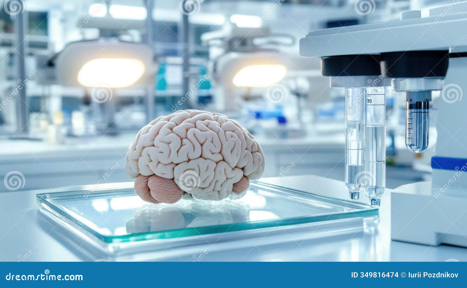 Brain Experiment Developing New Medicine in Modern Laboratory Stock ...