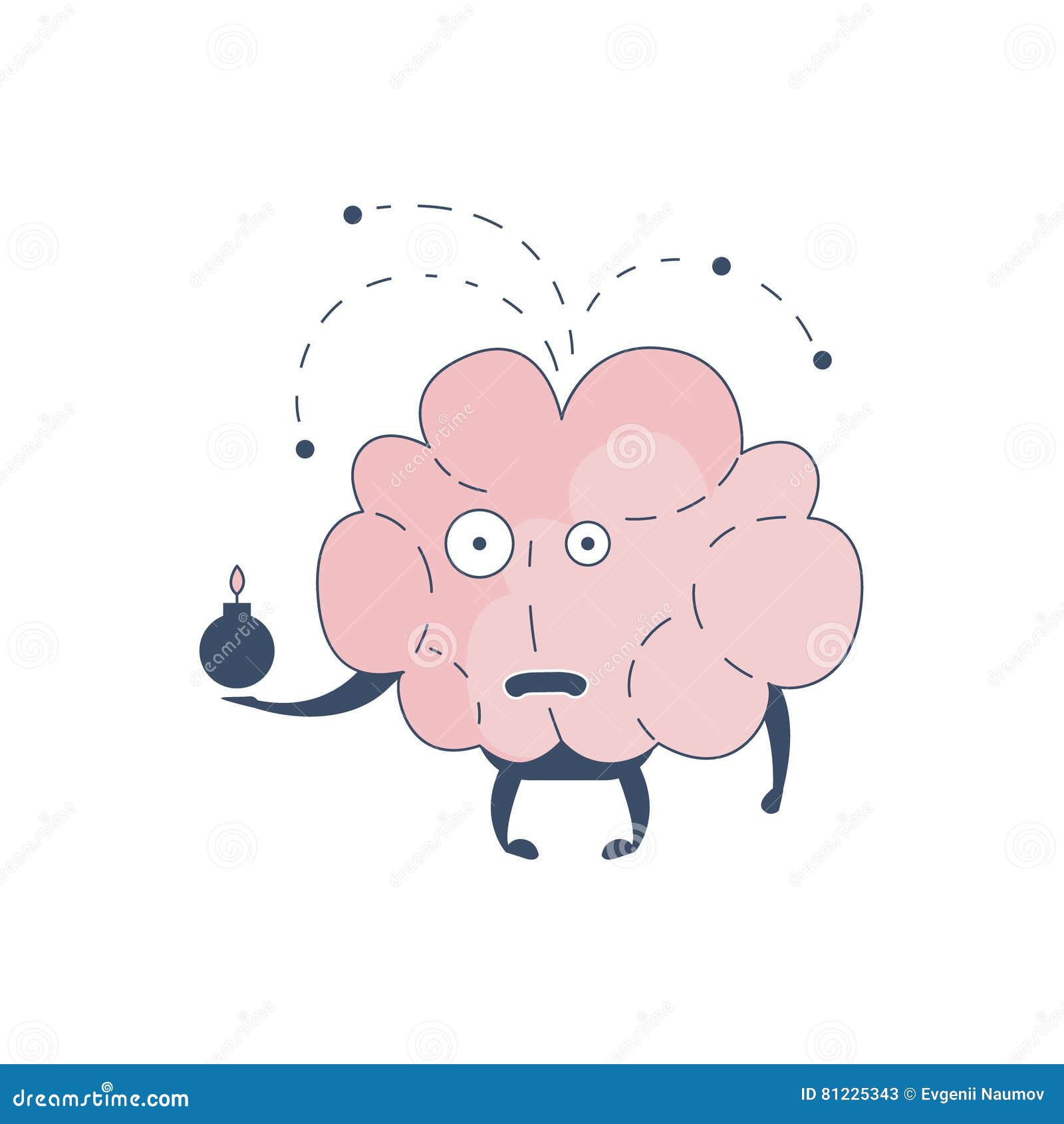 Brain Exploding Comic Character Representing Intellect and Intellectual ...