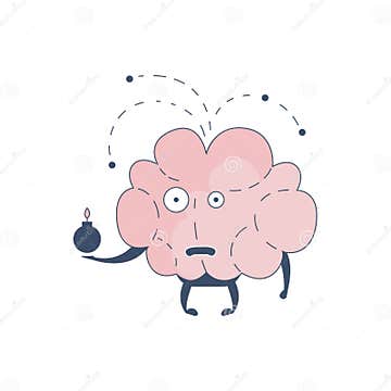 Brain Exploding Comic Character Representing Intellect and Intellectual ...