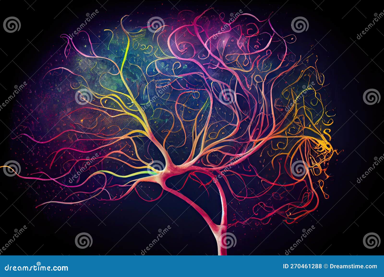 Brain Exploding with Different Colors. Stock Illustration ...