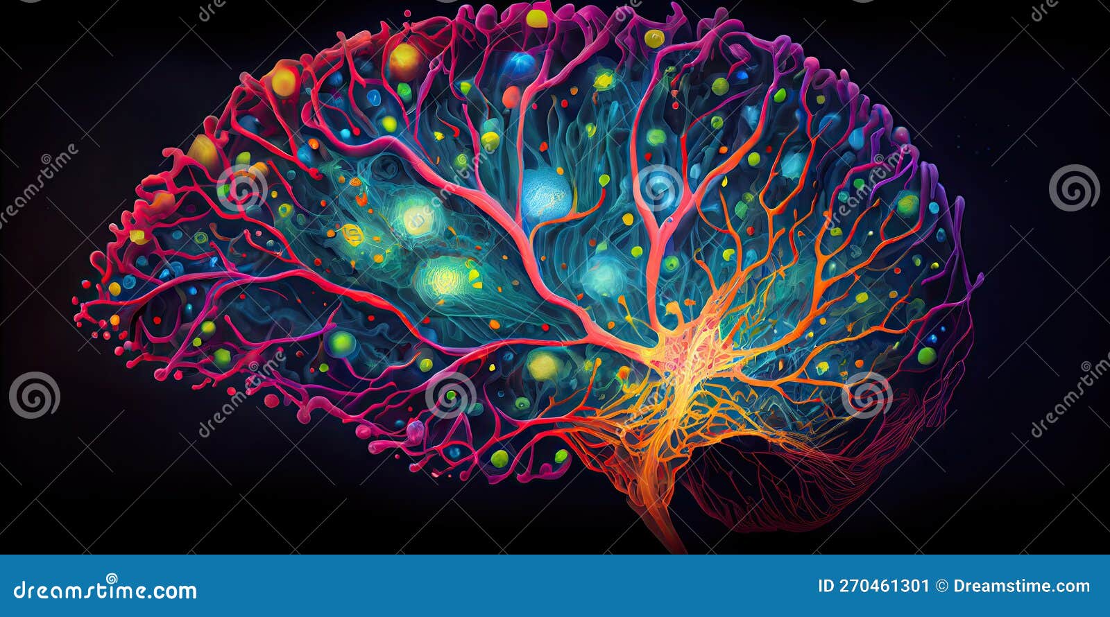 Brain Exploding with Different Colors. Stock Illustration ...