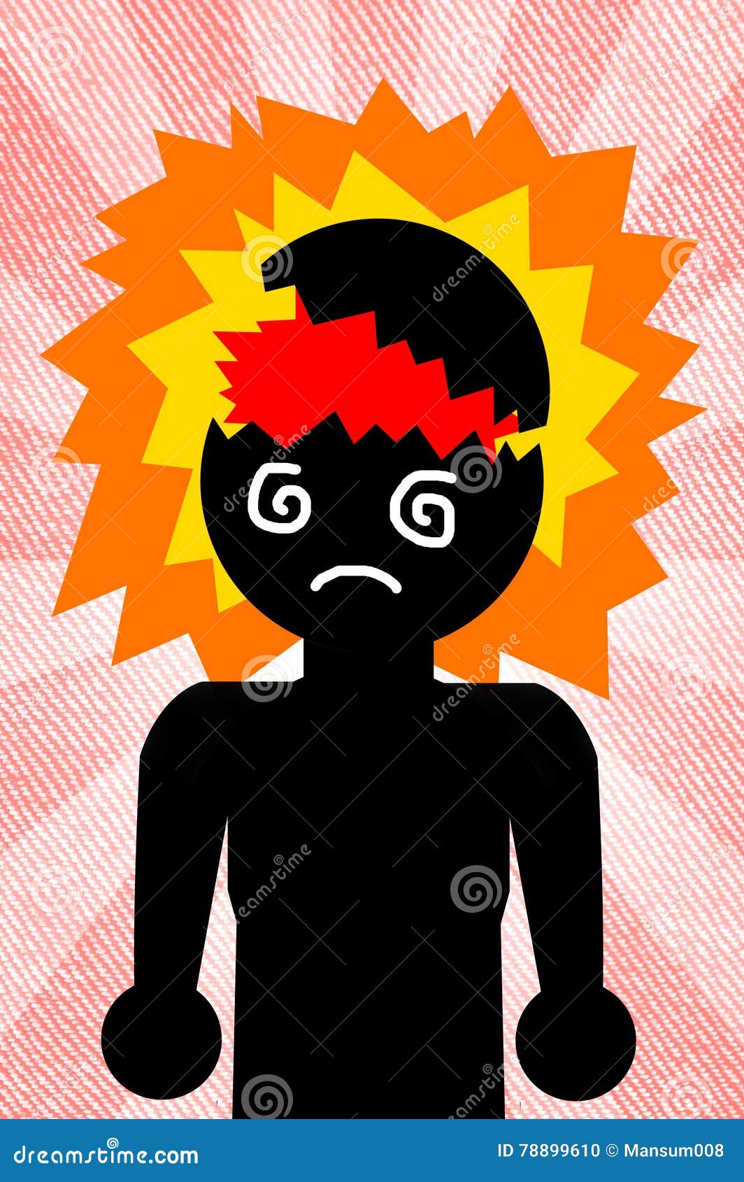 Brain Explosion Cartoon Illustration Stock Illustration - Illustration ...