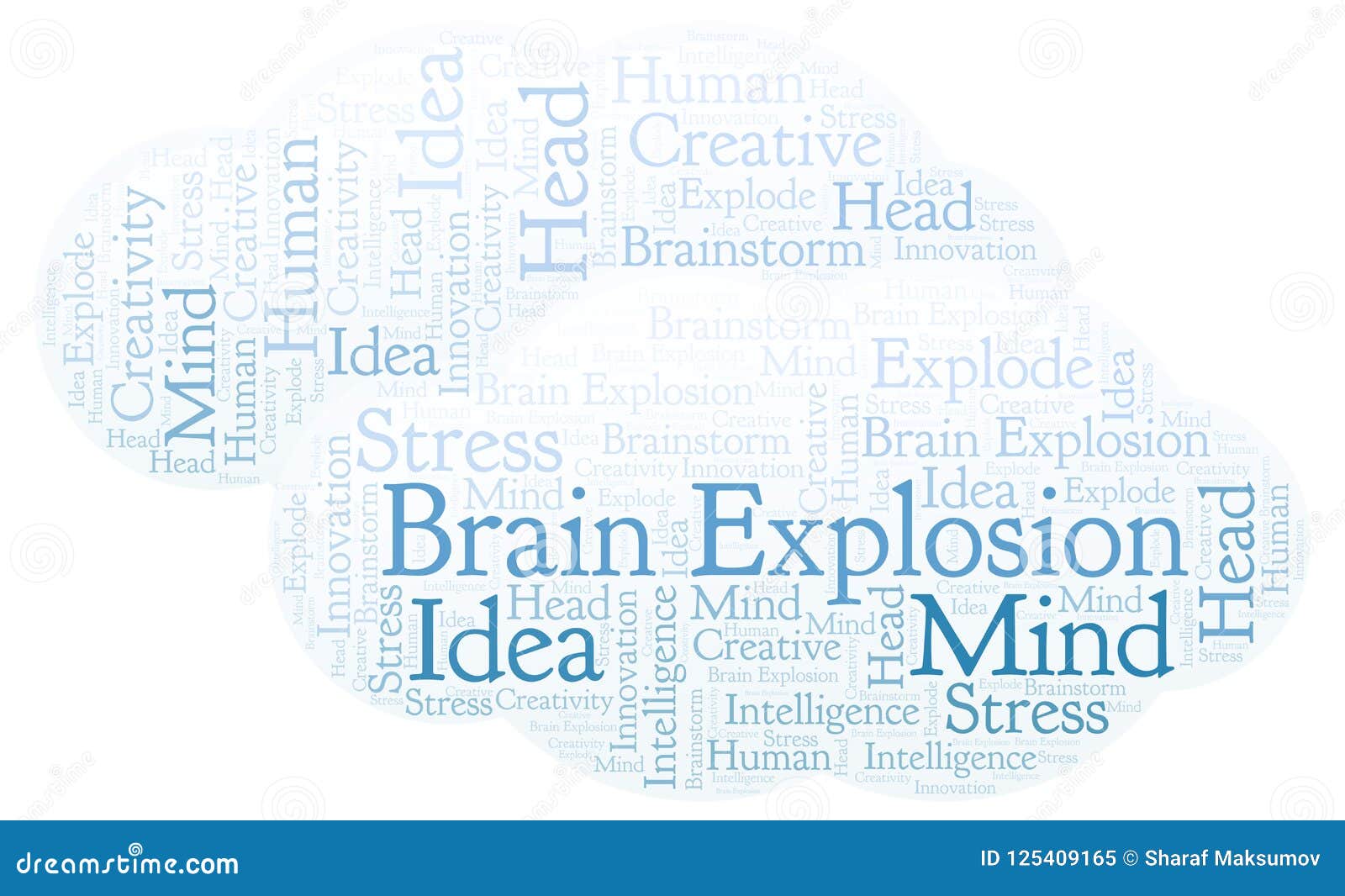 Brain Explosion Word Cloud. Stock Illustration - Illustration of ...