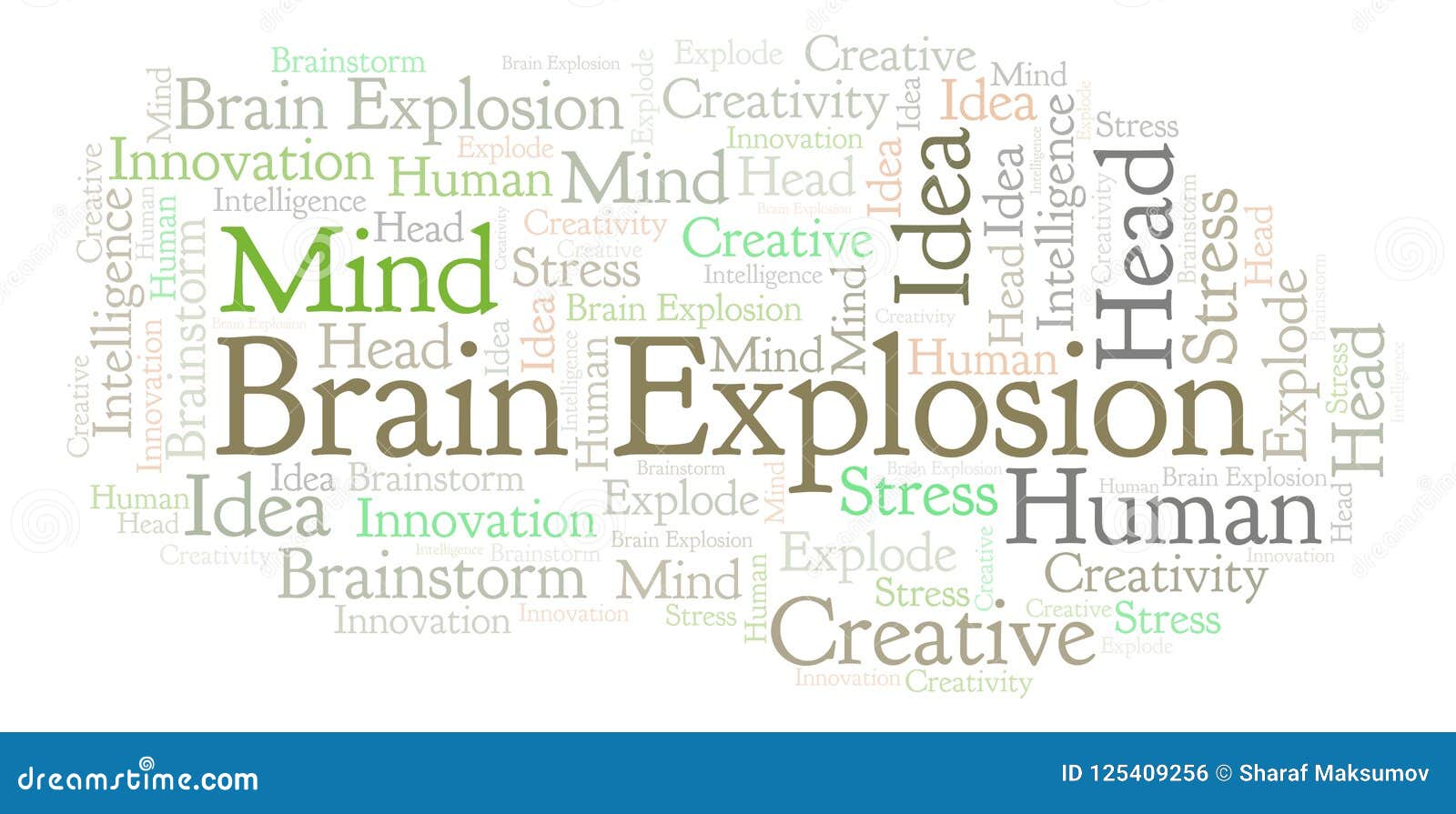 Brain Explosion Word Cloud. Stock Illustration - Illustration of cloud ...