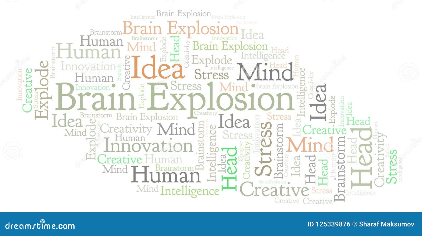 Brain Explosion Word Cloud. Stock Illustration - Illustration of ...
