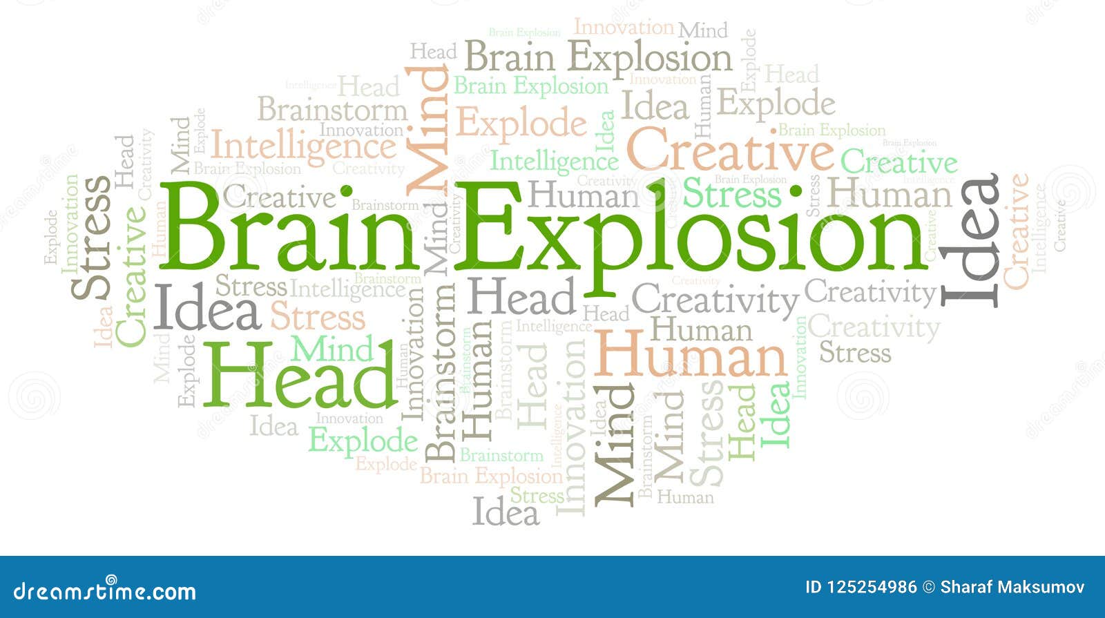 Brain Explosion Word Cloud. Stock Illustration - Illustration of bright ...